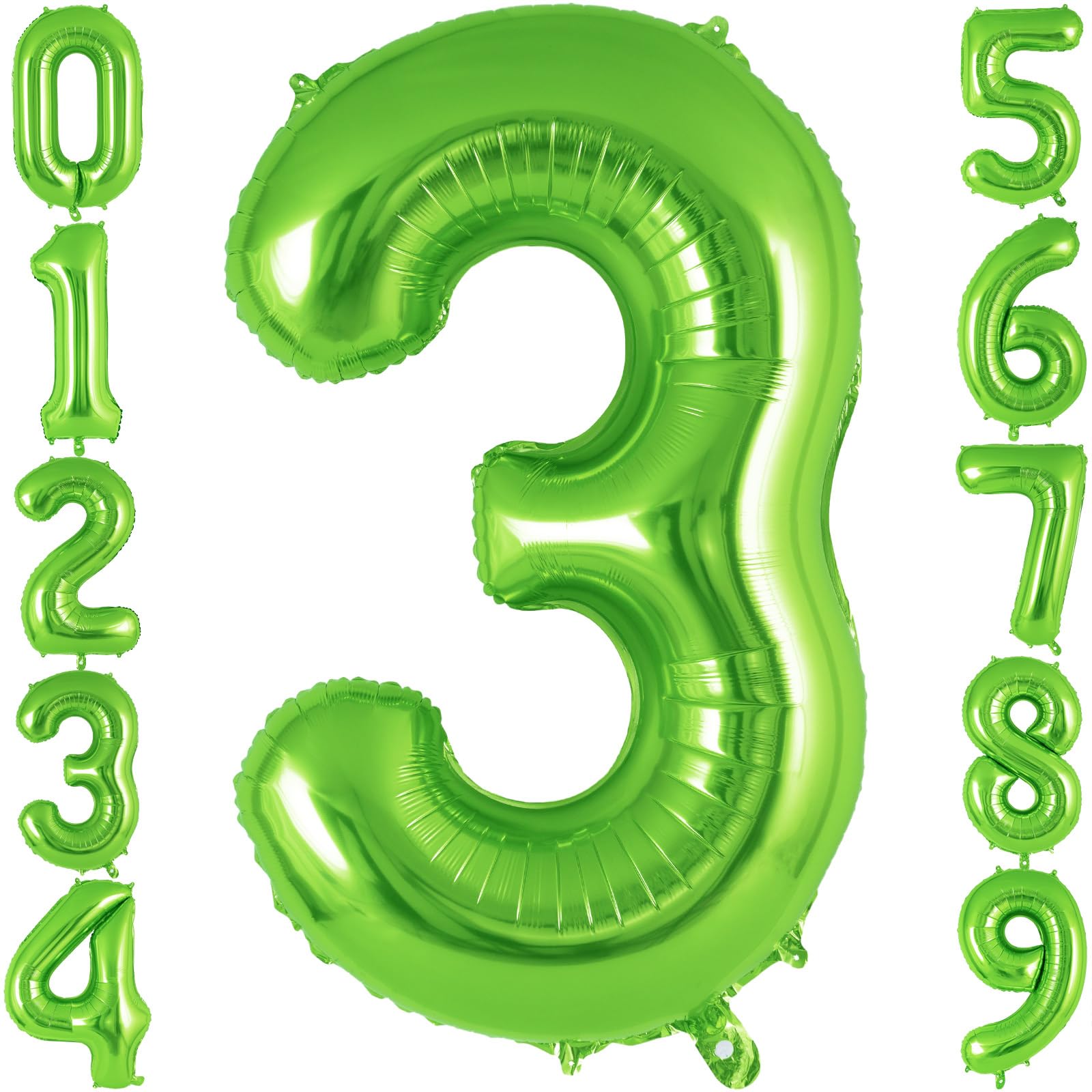 Amazon.com: Green Number 3 Balloon 40 Inch, Big Large Foil Helium ...