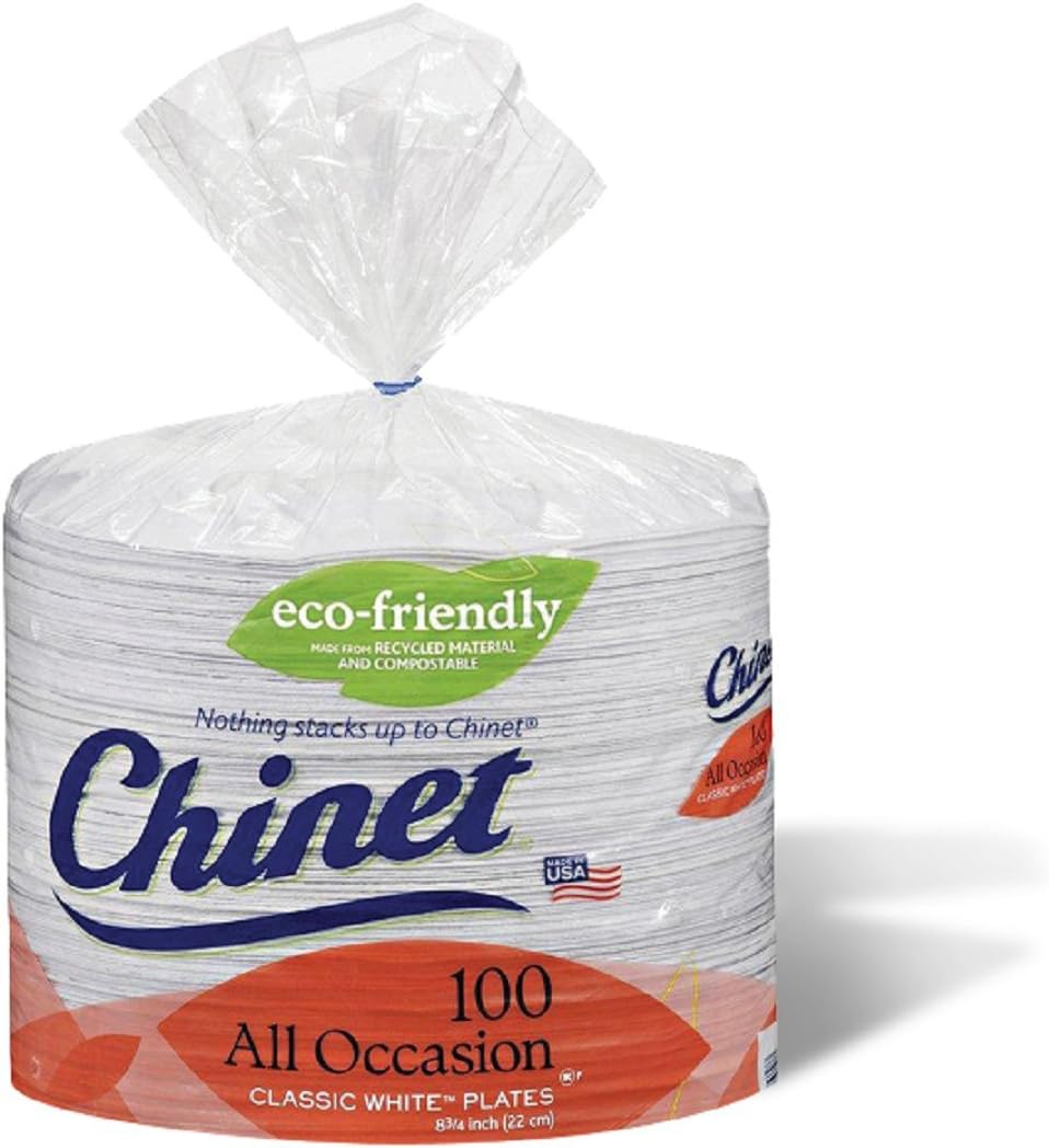 Amazon.com : Chinet Classic White Paper Dinner Plates, 10 3/8 Inch, 165 ...