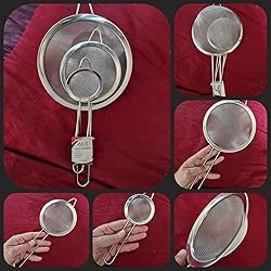 AEX 3X Fine Wire Mesh Kitchen Sieve Set Stainless Steel Food Strainer ...