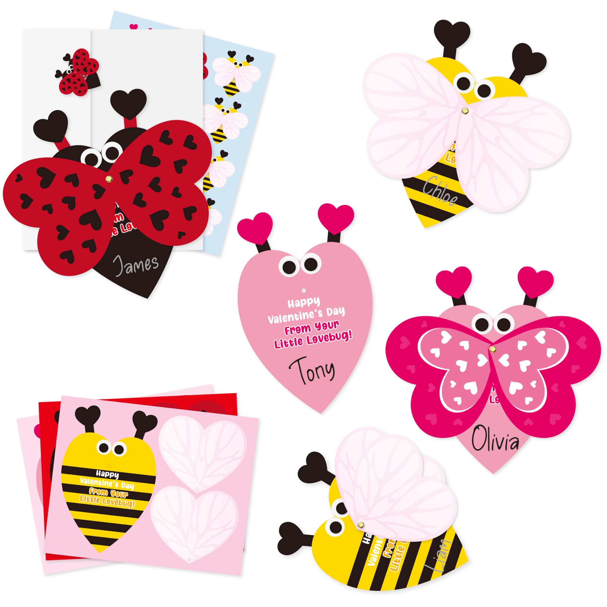 Amazon.com: BeYumi Valentine Love Bug Craft - 30Pcs Valentine’s Day ...