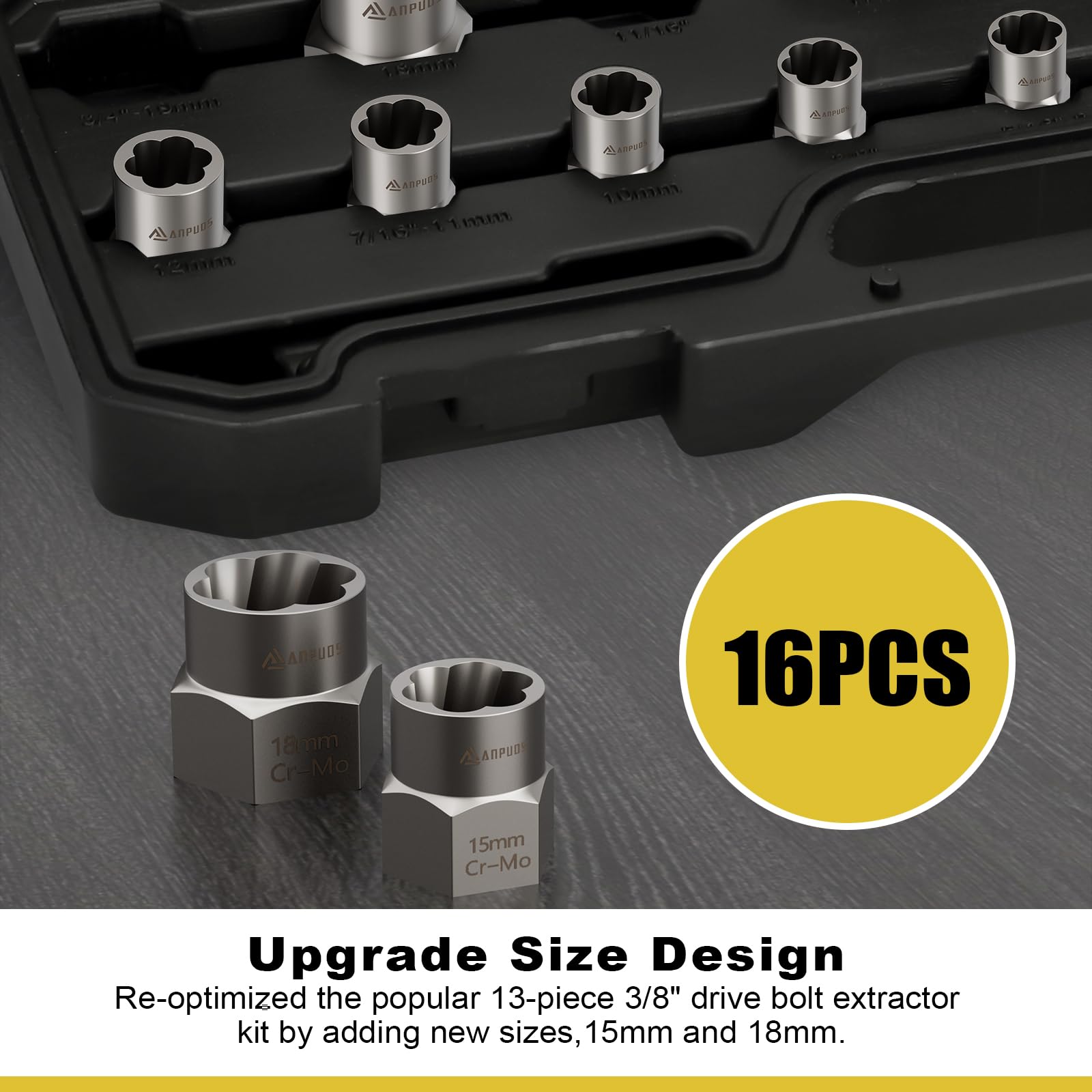 Snapklik.com : Bolt Extractor Set, 16 Pieces Impact Bolt & Nut Remover ...