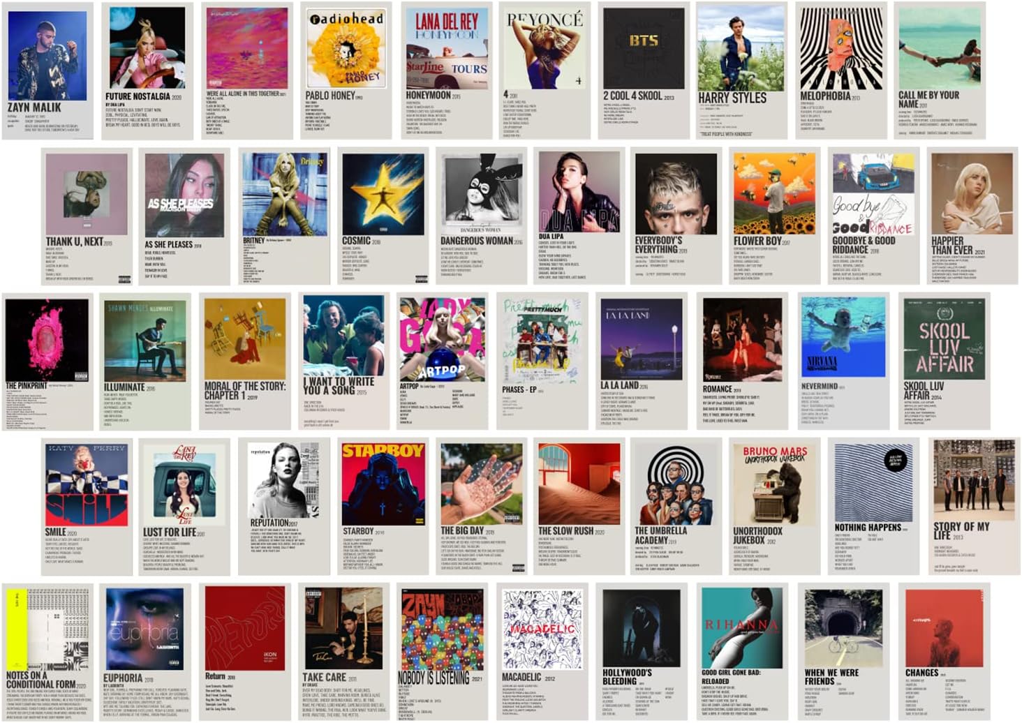 PAPER PLANE DESIGN Rock band music posters. Set of 50 Small Wall ...