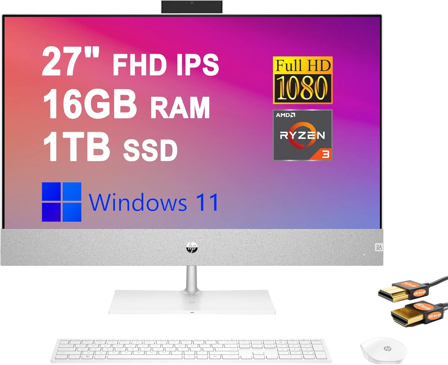 HP Pavilion 27 All-in-One Computadora de computadora todo en uno de 27 ...