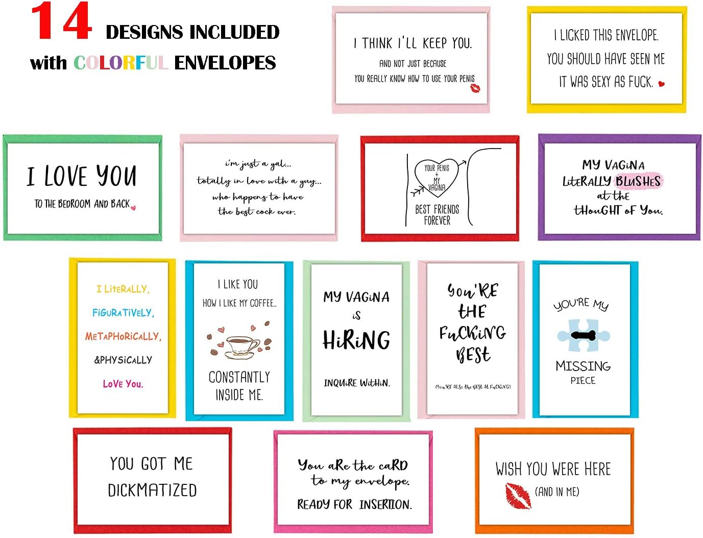 14 Mini Love Notes with Envelopes- Love Notes For Husband, Naughty Love ...