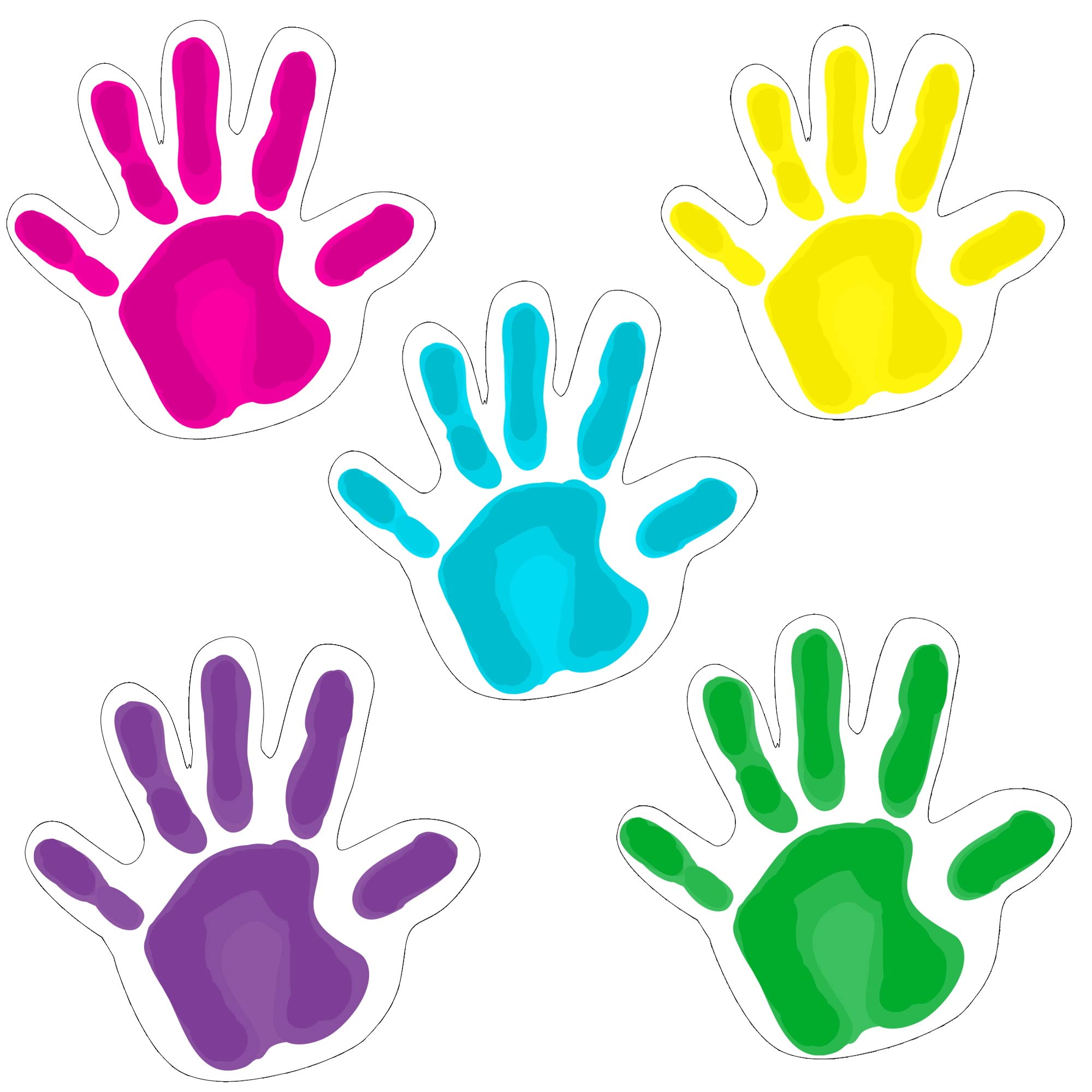 Buy Handprints Cut-Outs Stickers, Peel and Stick DIY Bulletin Board ...