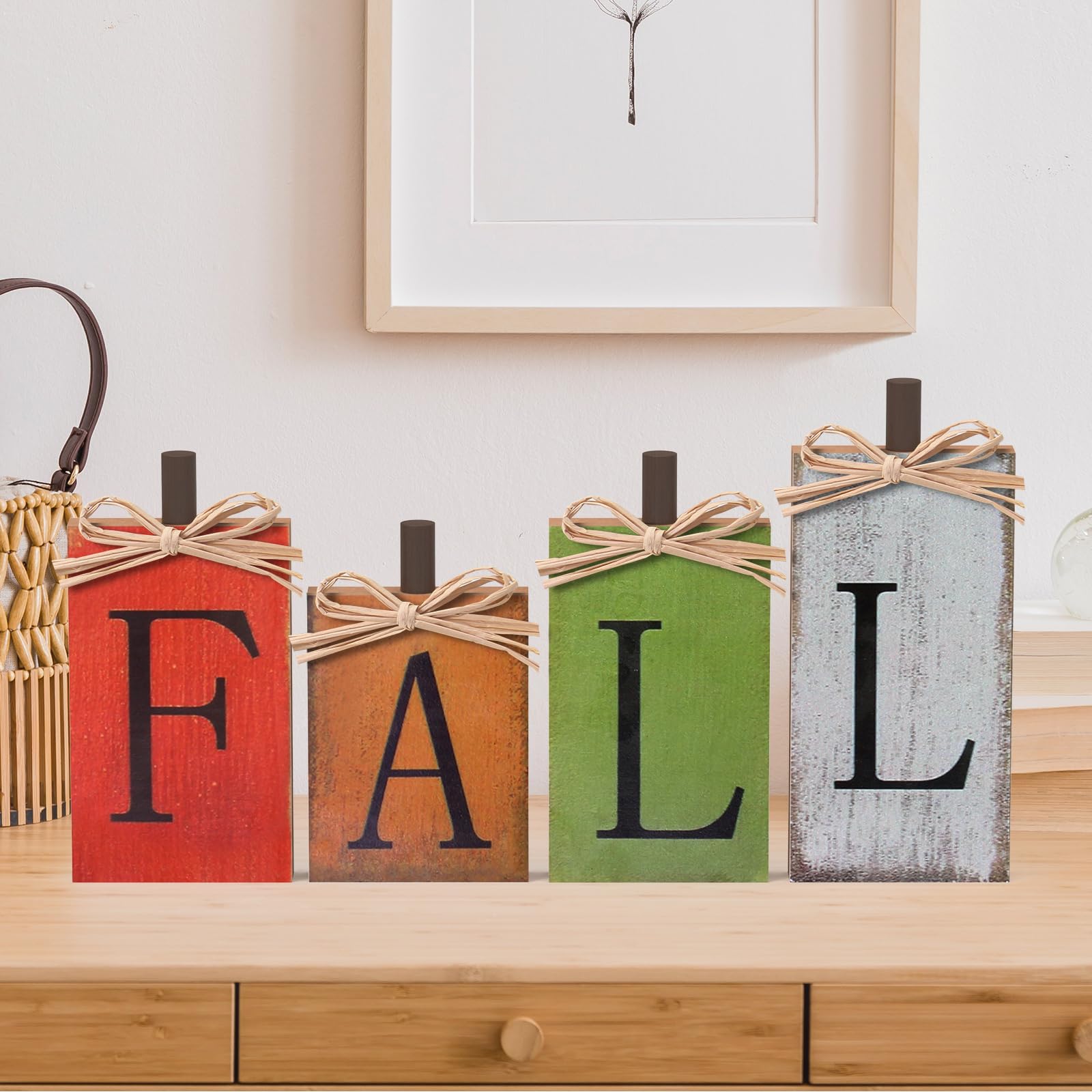 Amazon.com : OLANRUN Fall Decorations for Home, Fall Decor - 4 Pcs ...