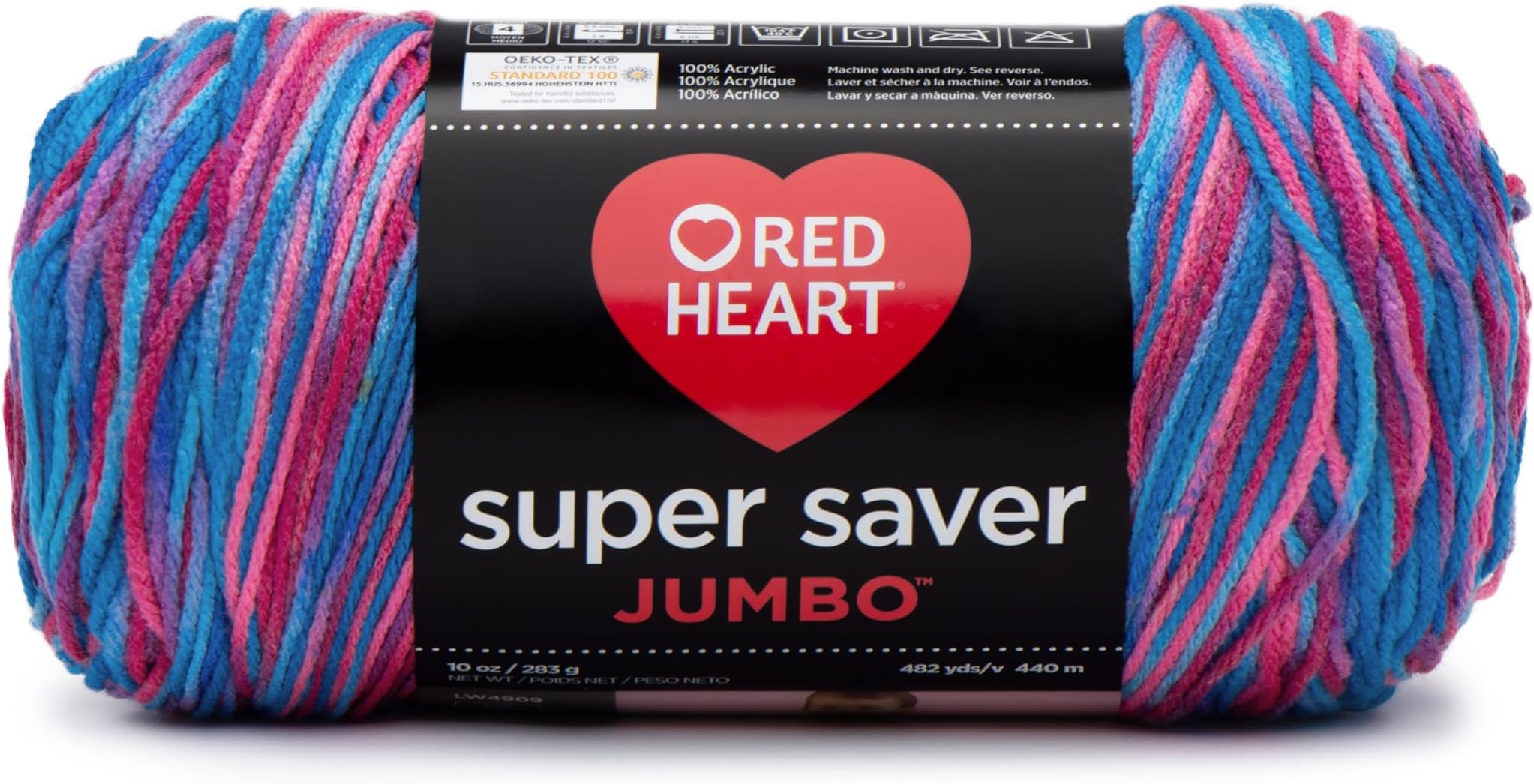 Amazon.com: Red Heart Super Saver Jumbo Yarn, 1 Pack, Bonbon Print