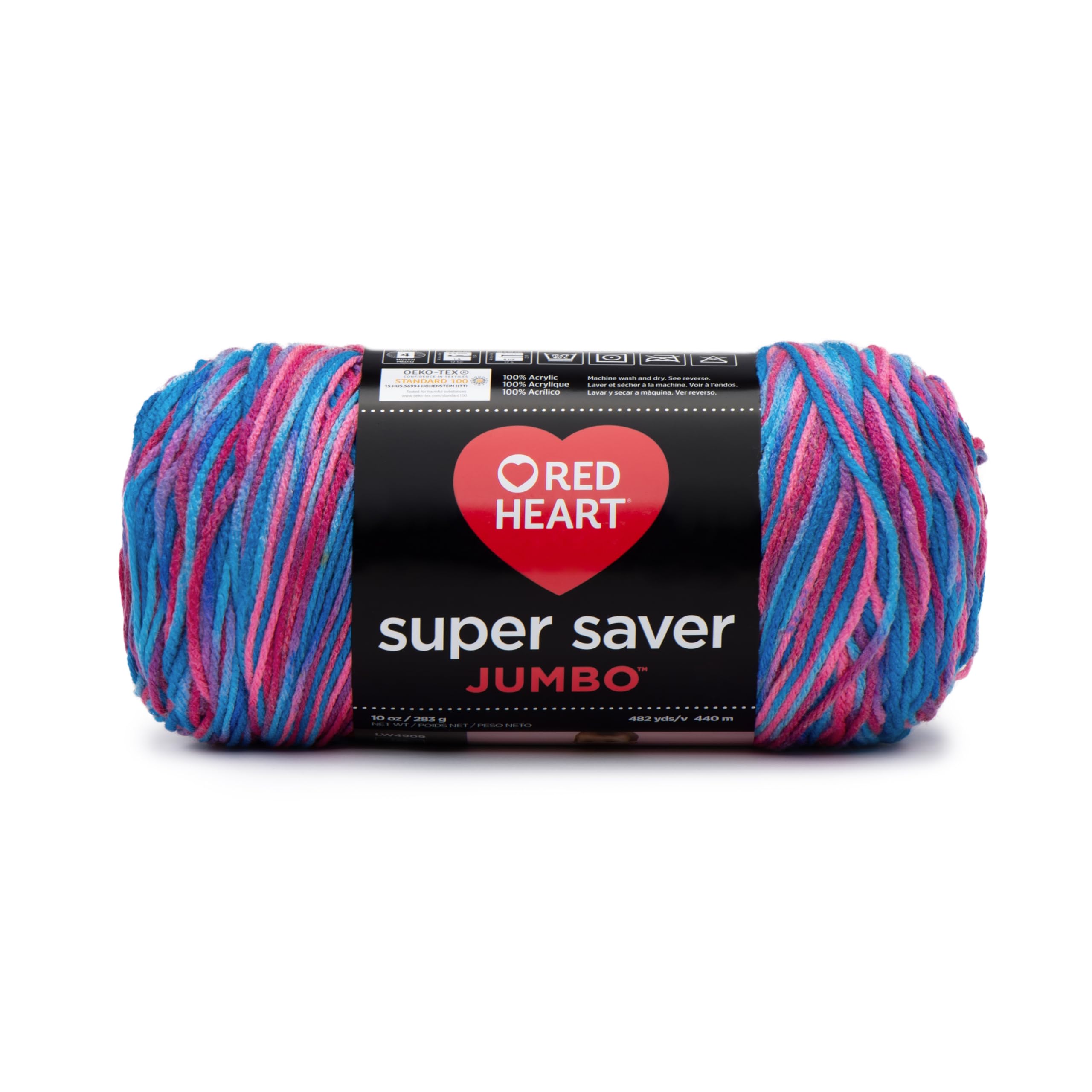 Amazon.com: Red Heart Super Saver Jumbo Yarn, 1 Pack, Bonbon Print