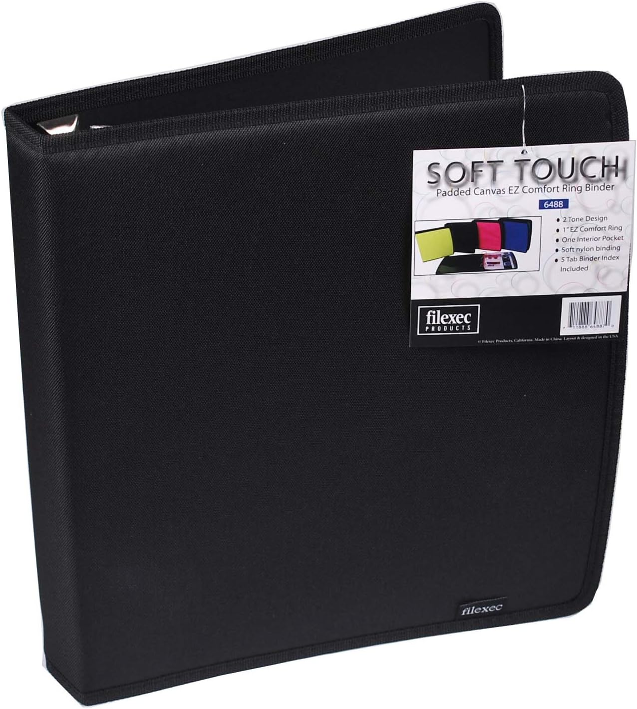Amazon.com : Filexec Soft Touch Padded Canvas EZ Comfort Ring Binder, 1 ...