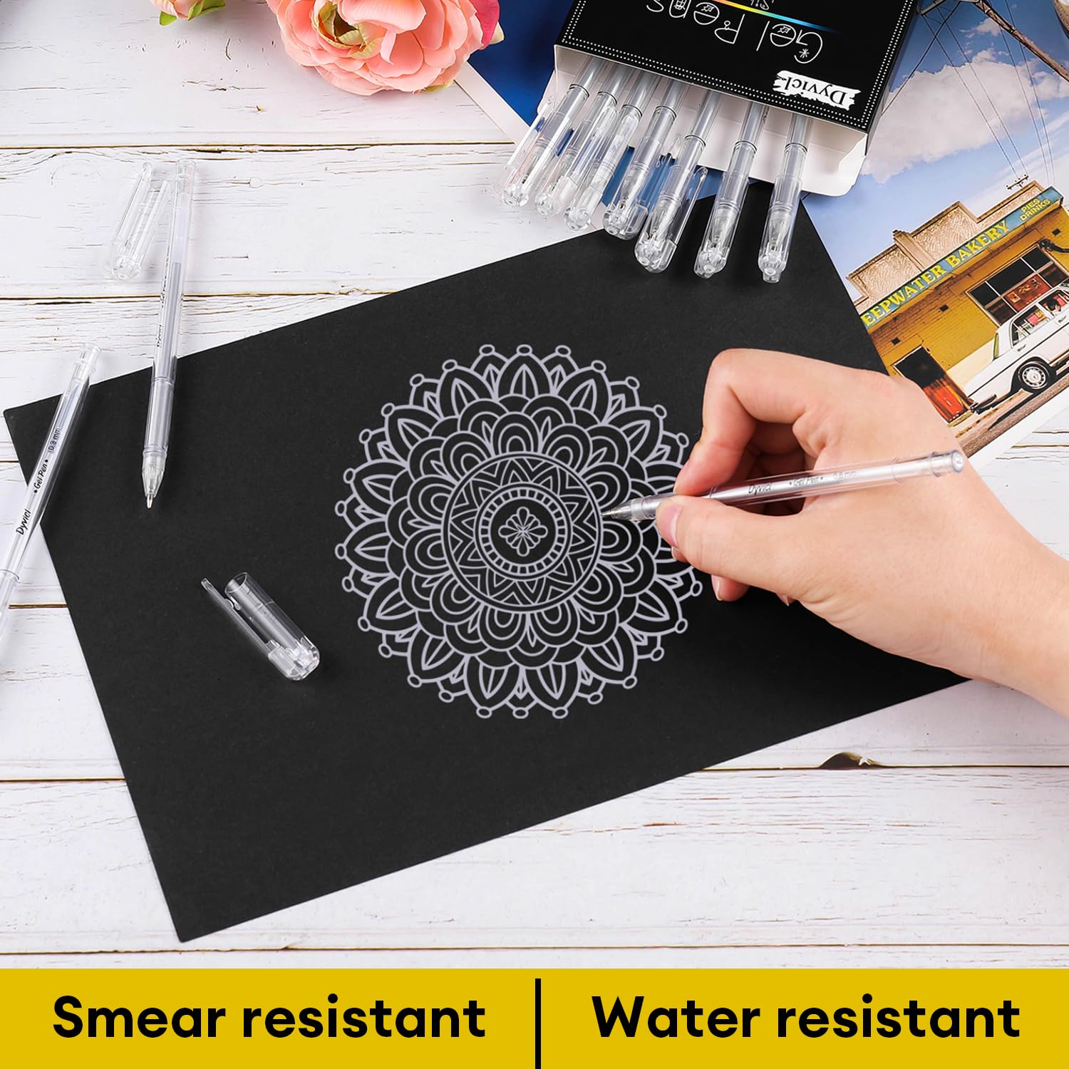 Snapklik.com : Metallic Silver Gel Pens, 0.8 Mm Fine Pens Gel Ink Pens ...