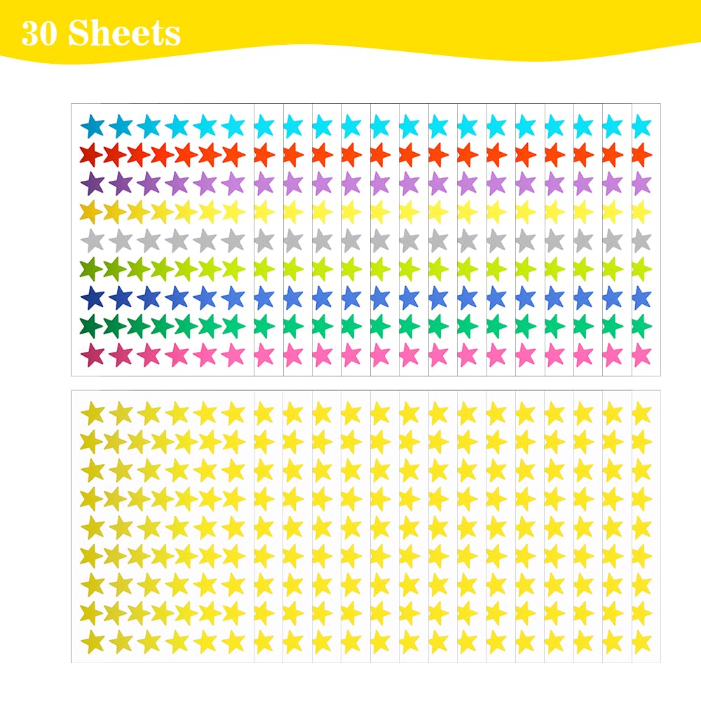 Snapklik.com : 1620 PCS Small Star Stickers - 30 Sheets Foil For Kids ...