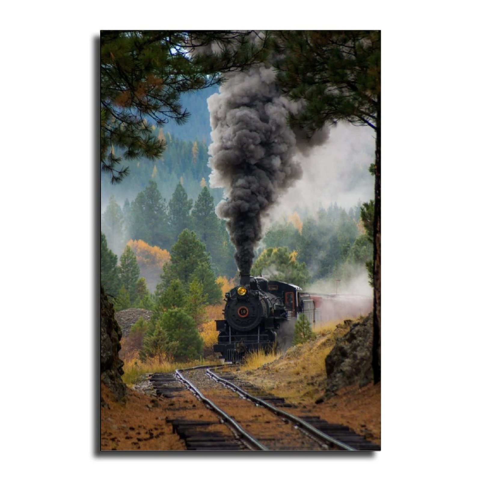 Amazon.com: BUUTUUCE art wall decor Landscape Train Tracks Poster ...