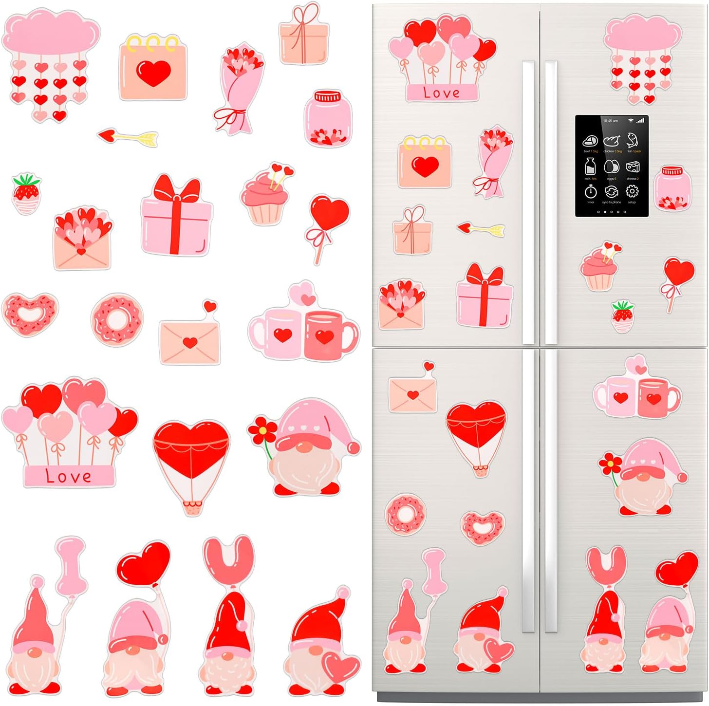 Amazon.com: 22pcs Valentines Day Magnets, Valentines Heart Magnets for ...