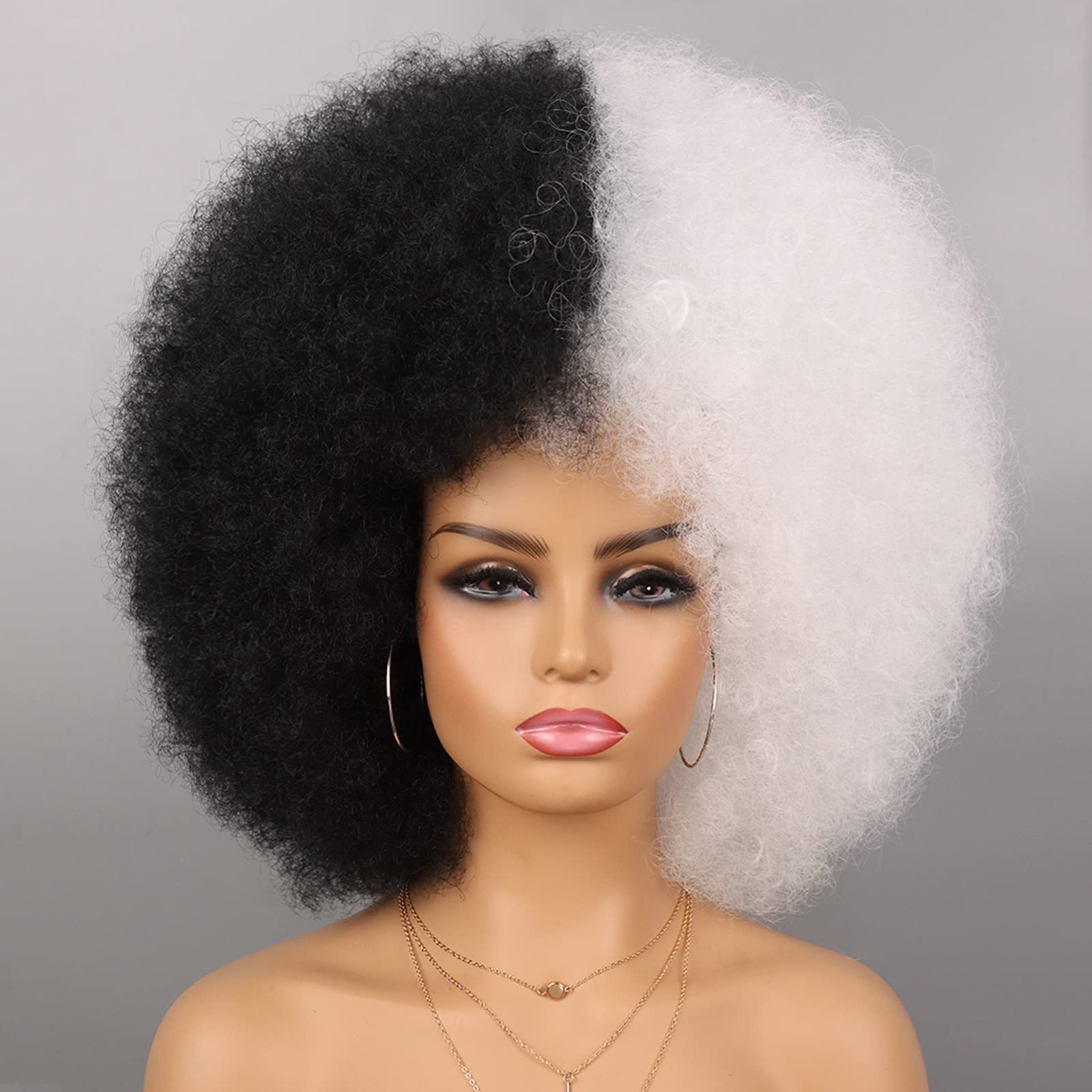 Snapklik.com : G&T Wig Cruella Deville Black And White Afro Wigs For ...