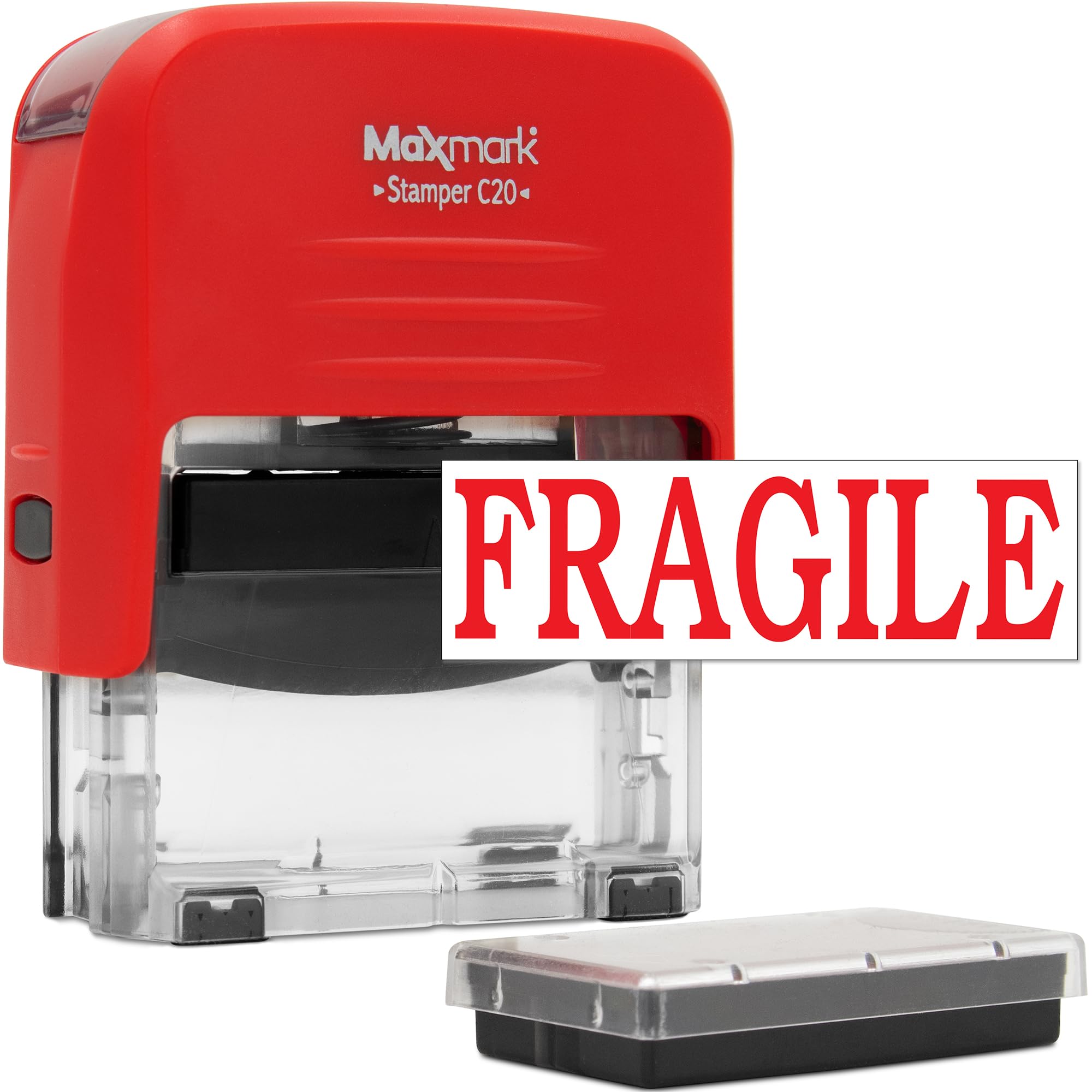 Amazon.com : Fragile Self Inking Stamp, Printer 20 with 2 Pads - Red ...