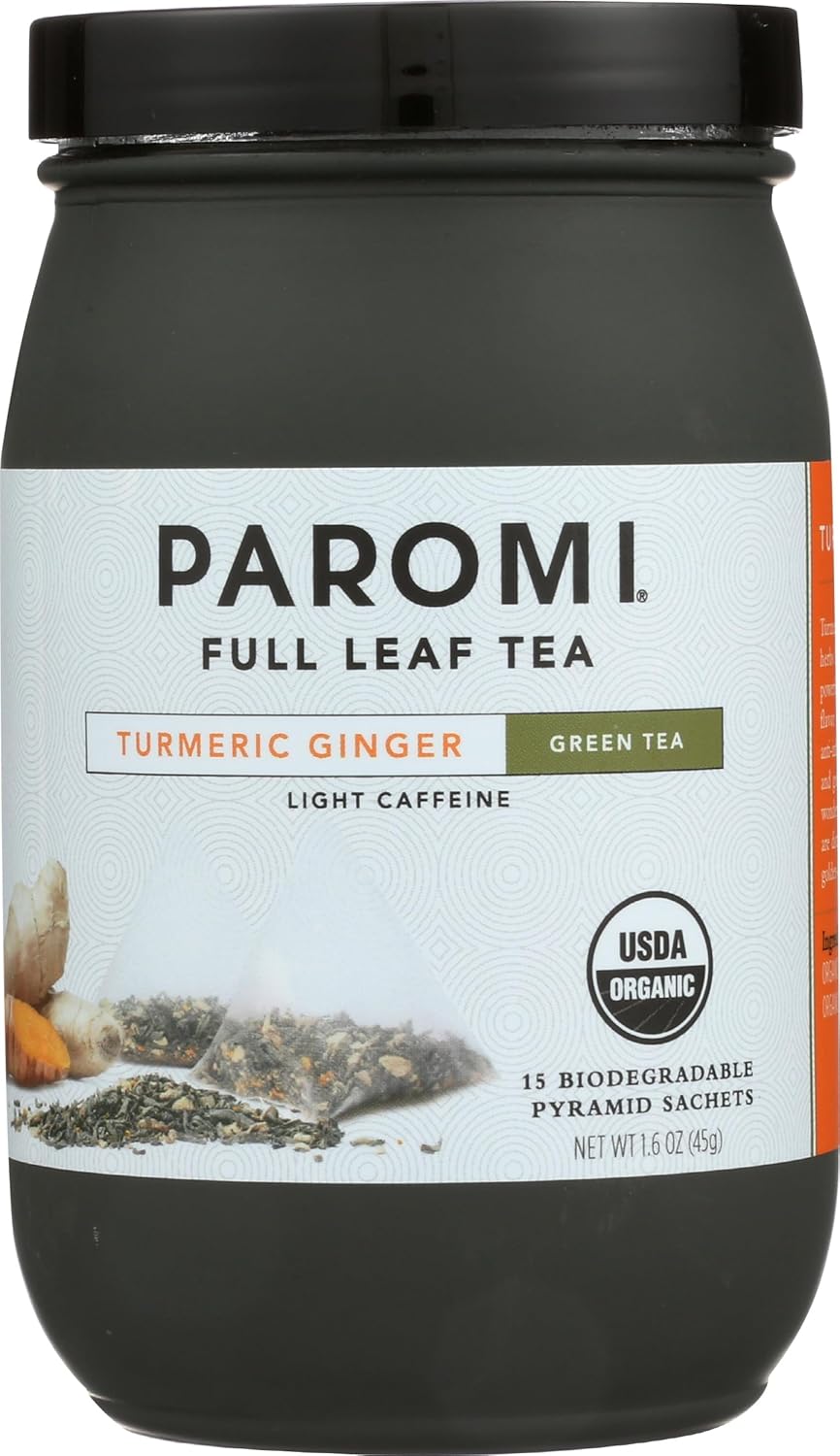 Amazon.com : Paromi Tea, Green Turmeric Ginger, 15 Tea Bags : Grocery ...