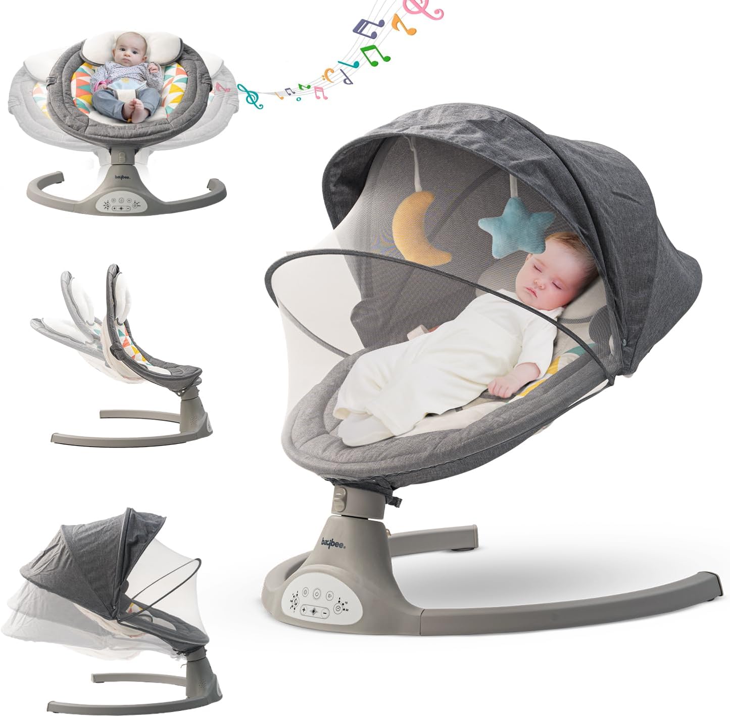 Baybee Premium Automatic Electric Baby Swing Cradle for baby with 5 ...