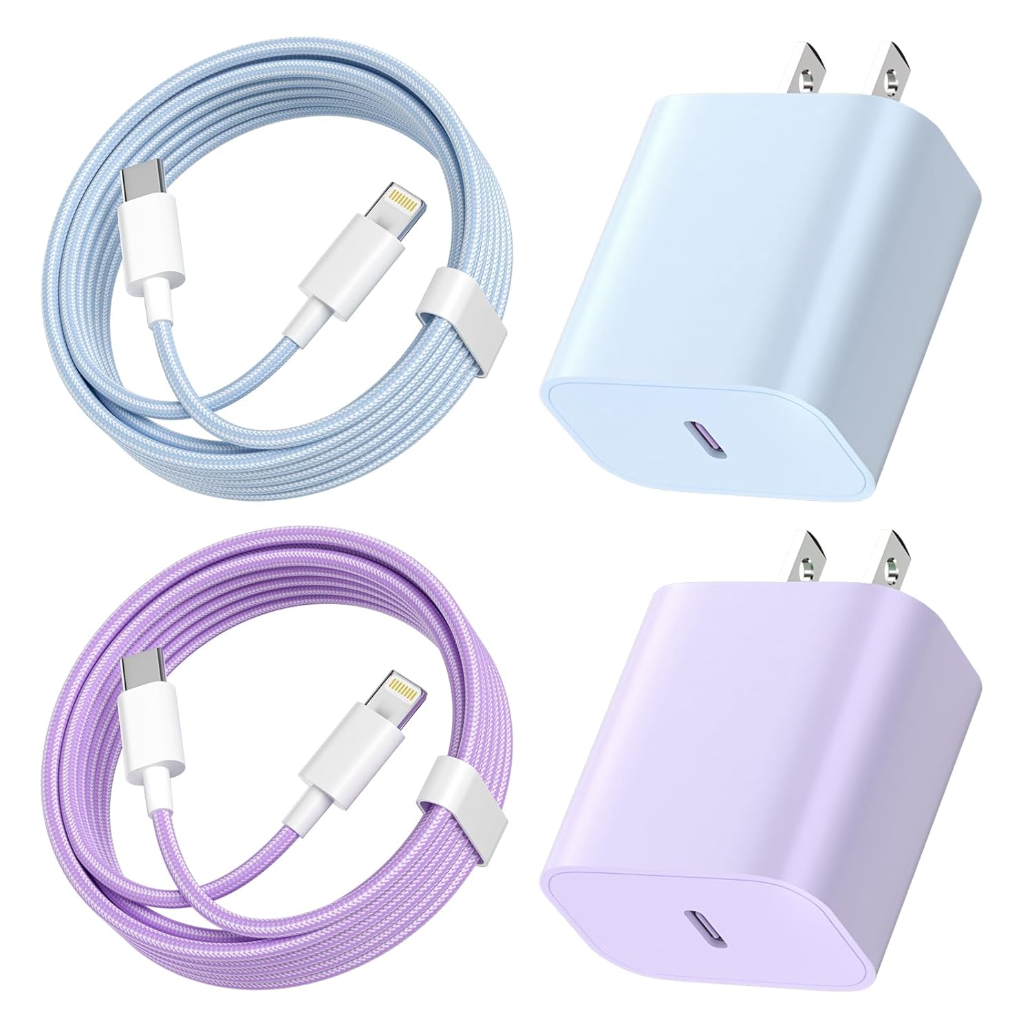 for iPhone Fast Charger 2 Pack 20W PD USB C Fast Wall Charger with 6FT ...