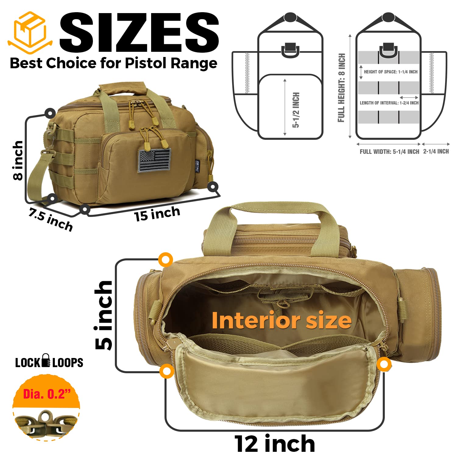 Snapklik.com : DBTAC Gun Range Bag Small Tactical 2x Pistol Shooting ...