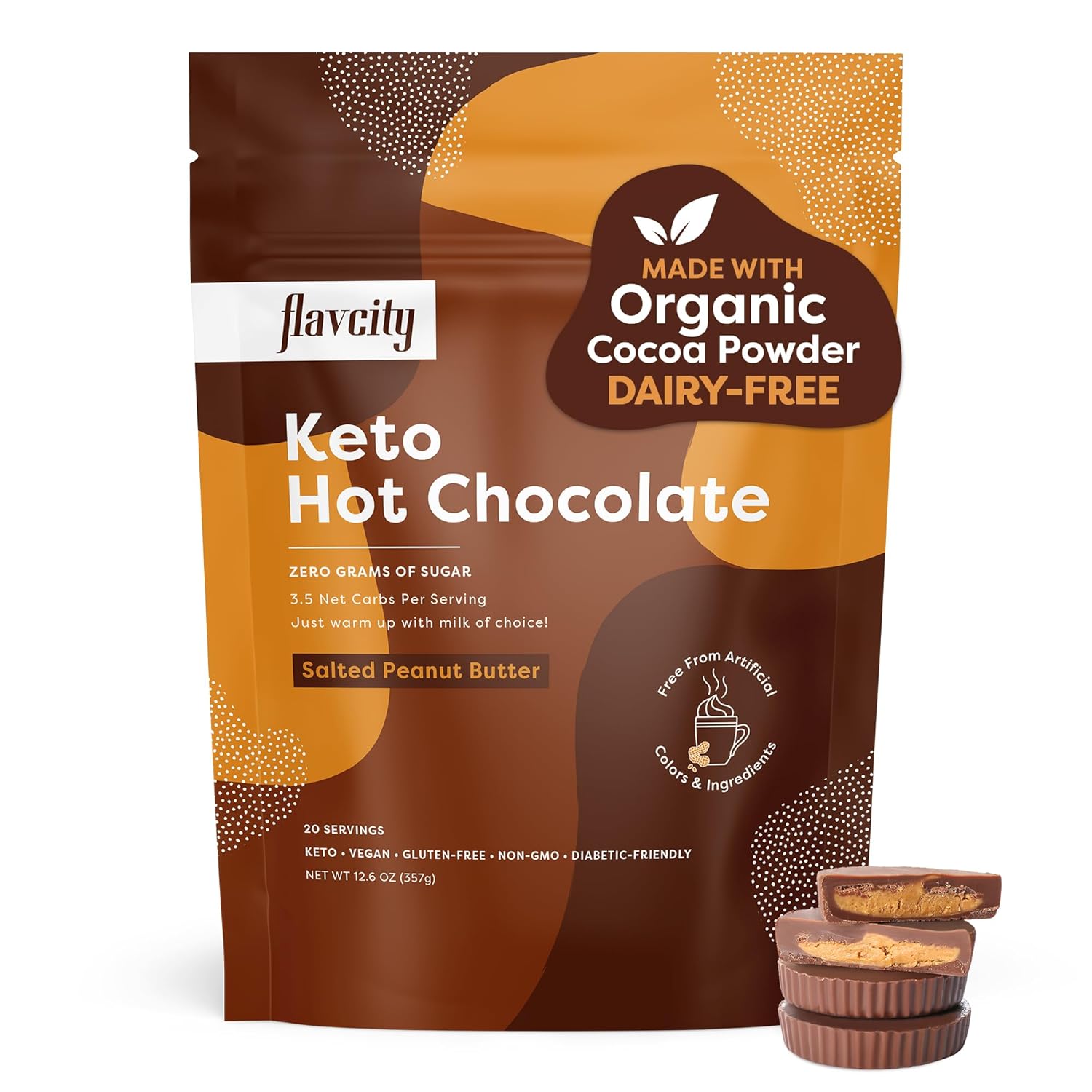 Amazon.com : FlavCity Keto Hot Chocolate Powder, Salted Peanut Butter ...