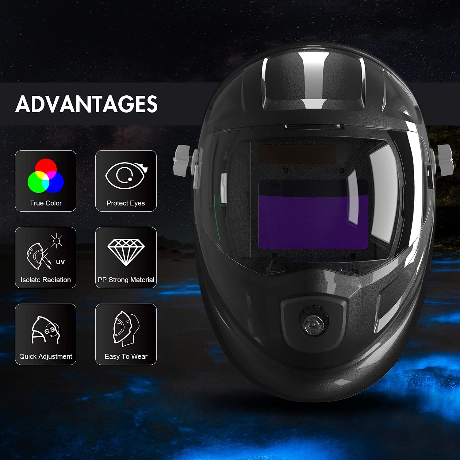Buy ANDELI Welding Helmet with Light,Panoramic 180° Large Viewing True ...