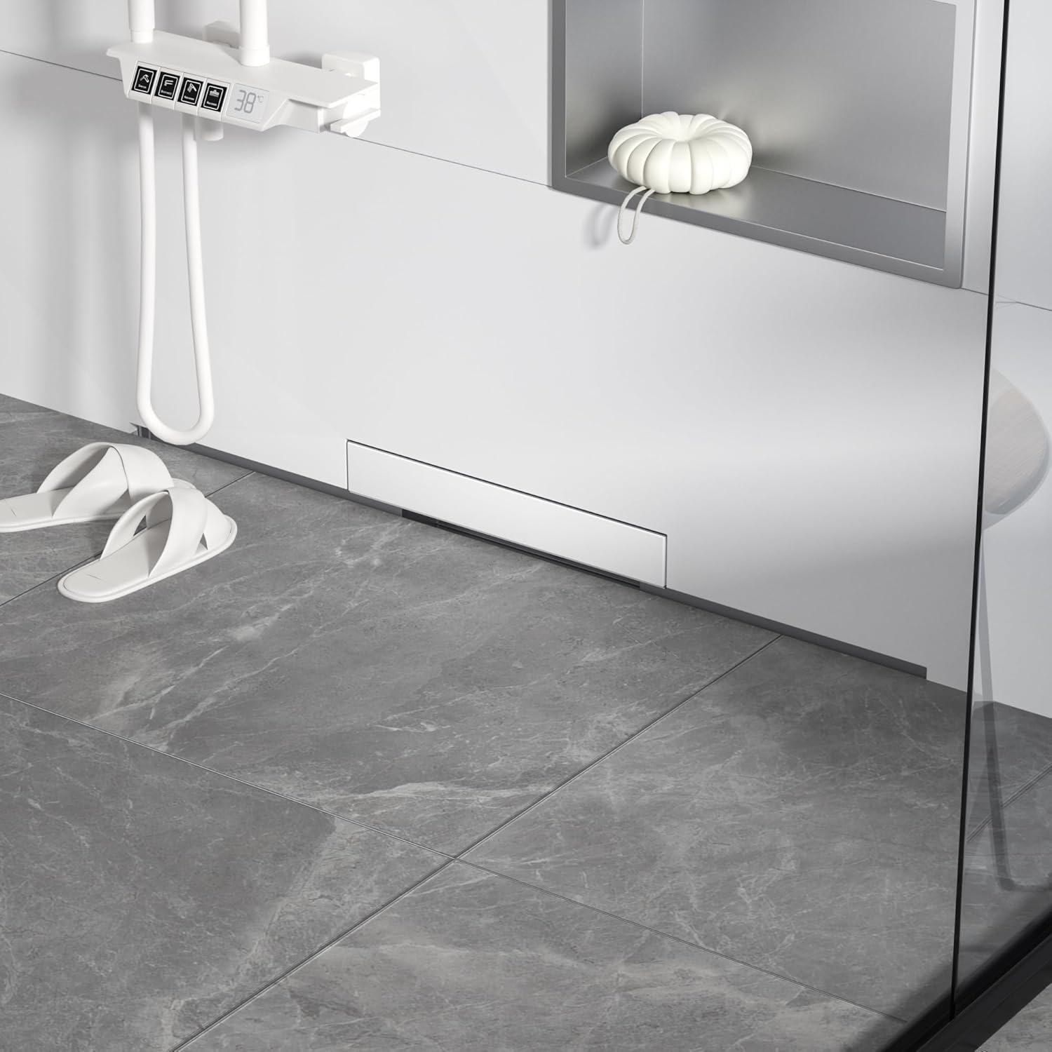 Bernkot Linear Wall Drain 30’’, 304 Stainless Steel Side Drain w/Tiled ...