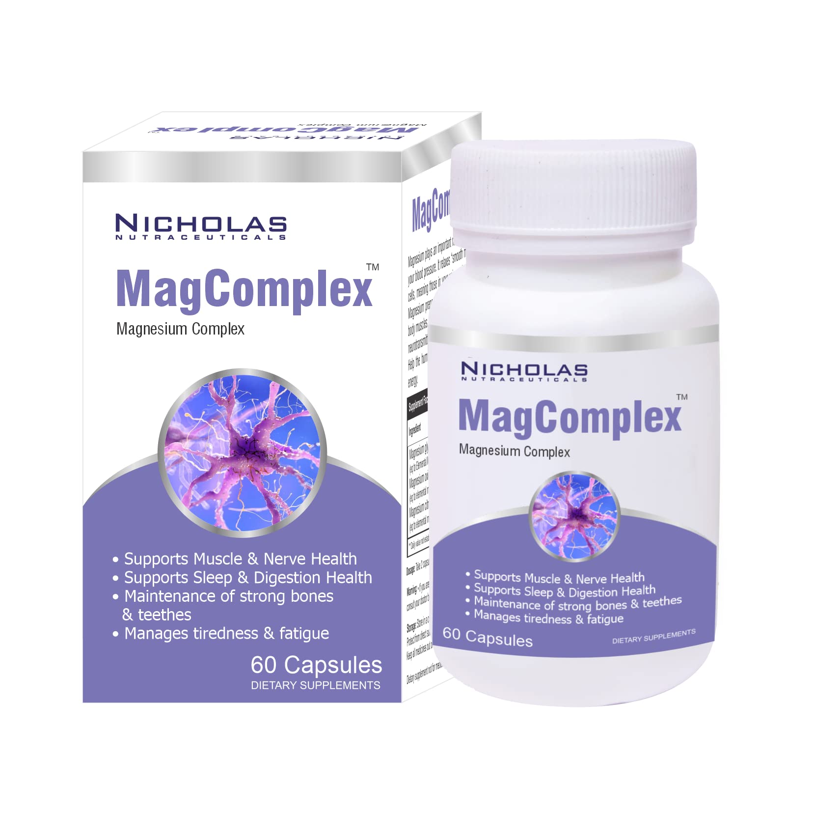 Buy Nicholas Nutraceuticals MagComplex- 60 s, Magnesium complex Support ...