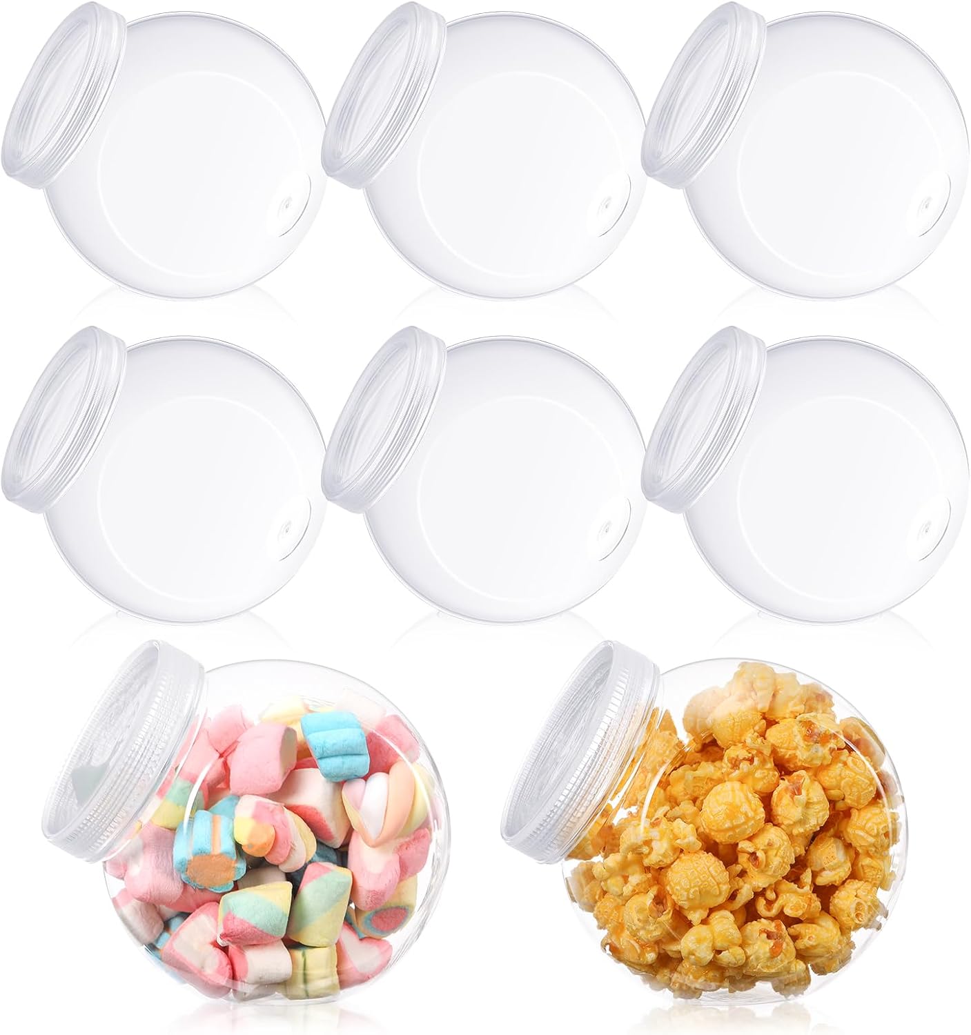 Amazon.com: Sunnyray 8 Pcs 25 oz Plastic Candy Jars with Lids Clear ...