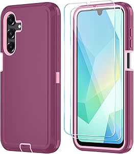 Amazon.com: Qinmay Phone Case for Samsung Galaxy A16 5G Case with HD Screen Protector, Heavy ...