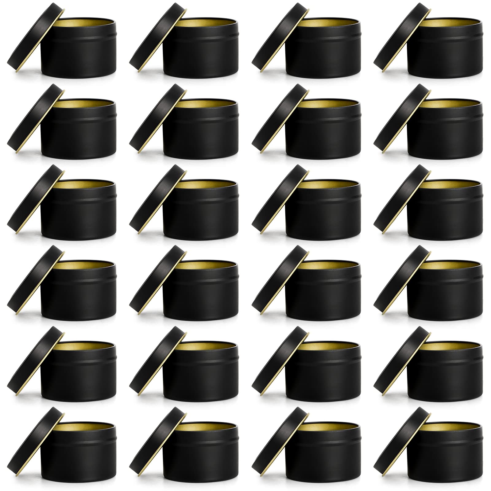 ZEAYEA 24 Pieces Candle Tins, 4 oz Round Metal Tins with Lids, Travel ...