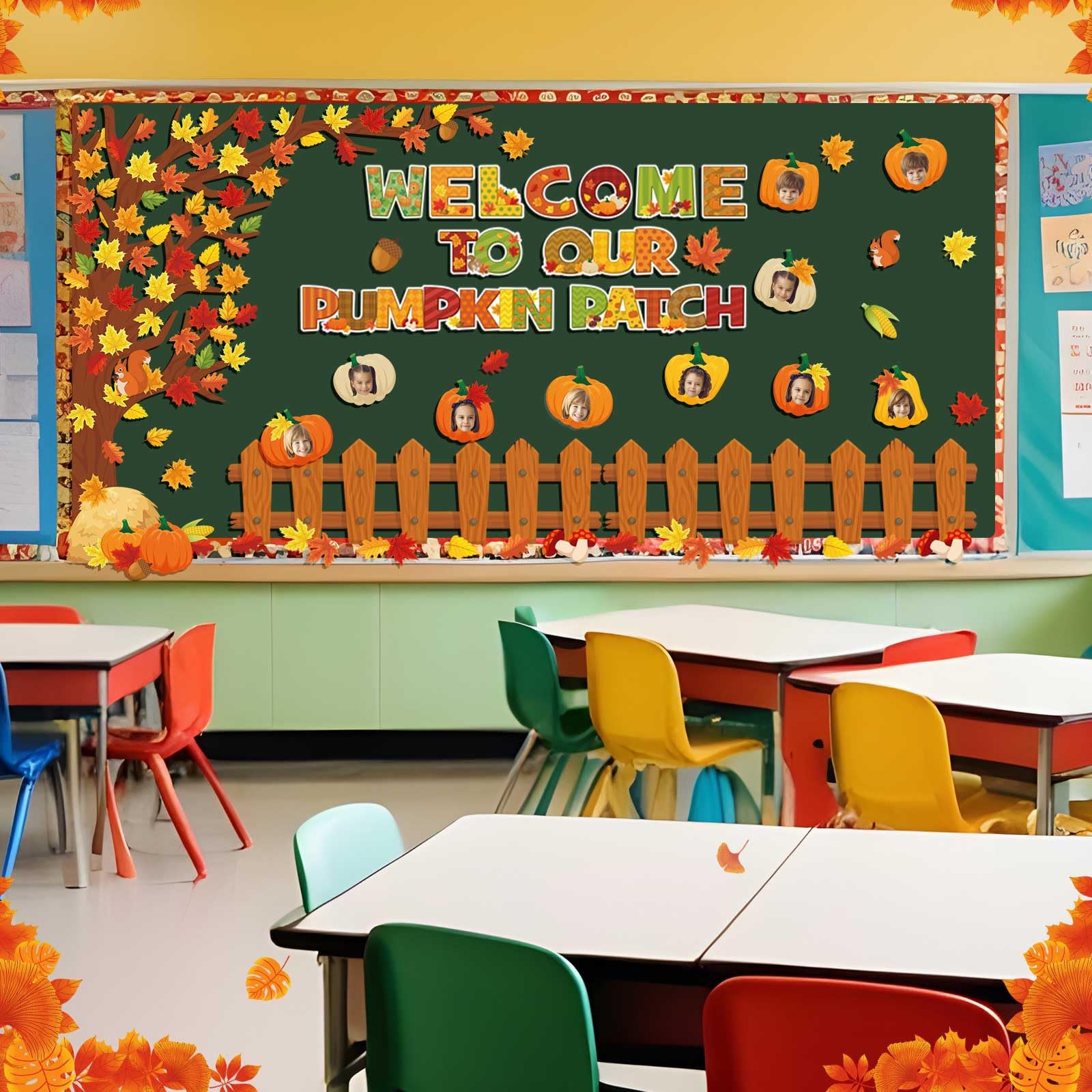 Snapklik.com : Pasimy Fall Bulletin Board Decorations Set Pumpkin ...