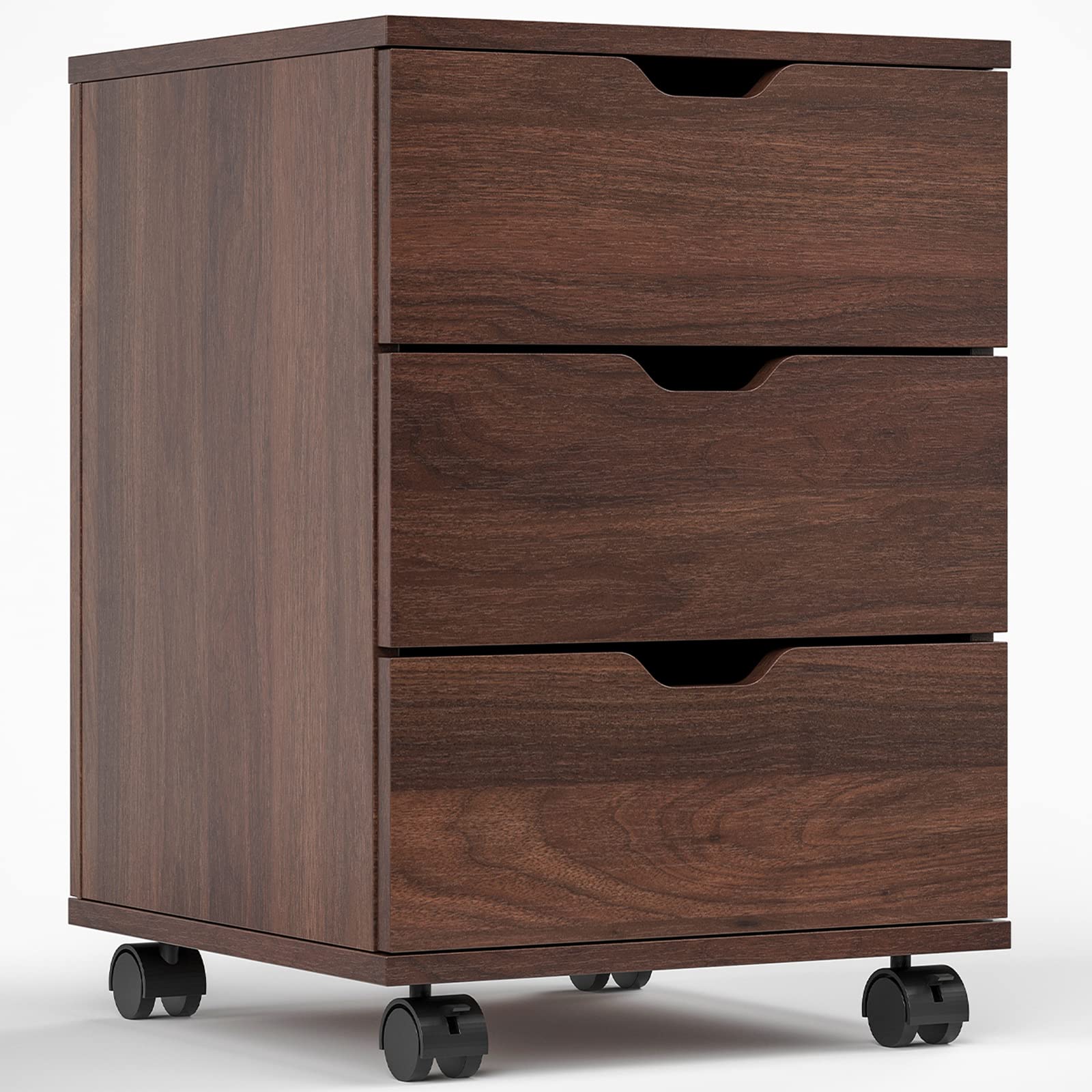 Snapklik.com : STARY Fully Assembled 3 Drawer Wood Rolling File Cabinet