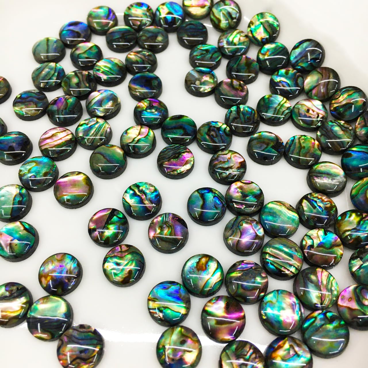 Amazon.com: 100PCS Round Abalone Shell Cabochons Natural Abalone Flat ...
