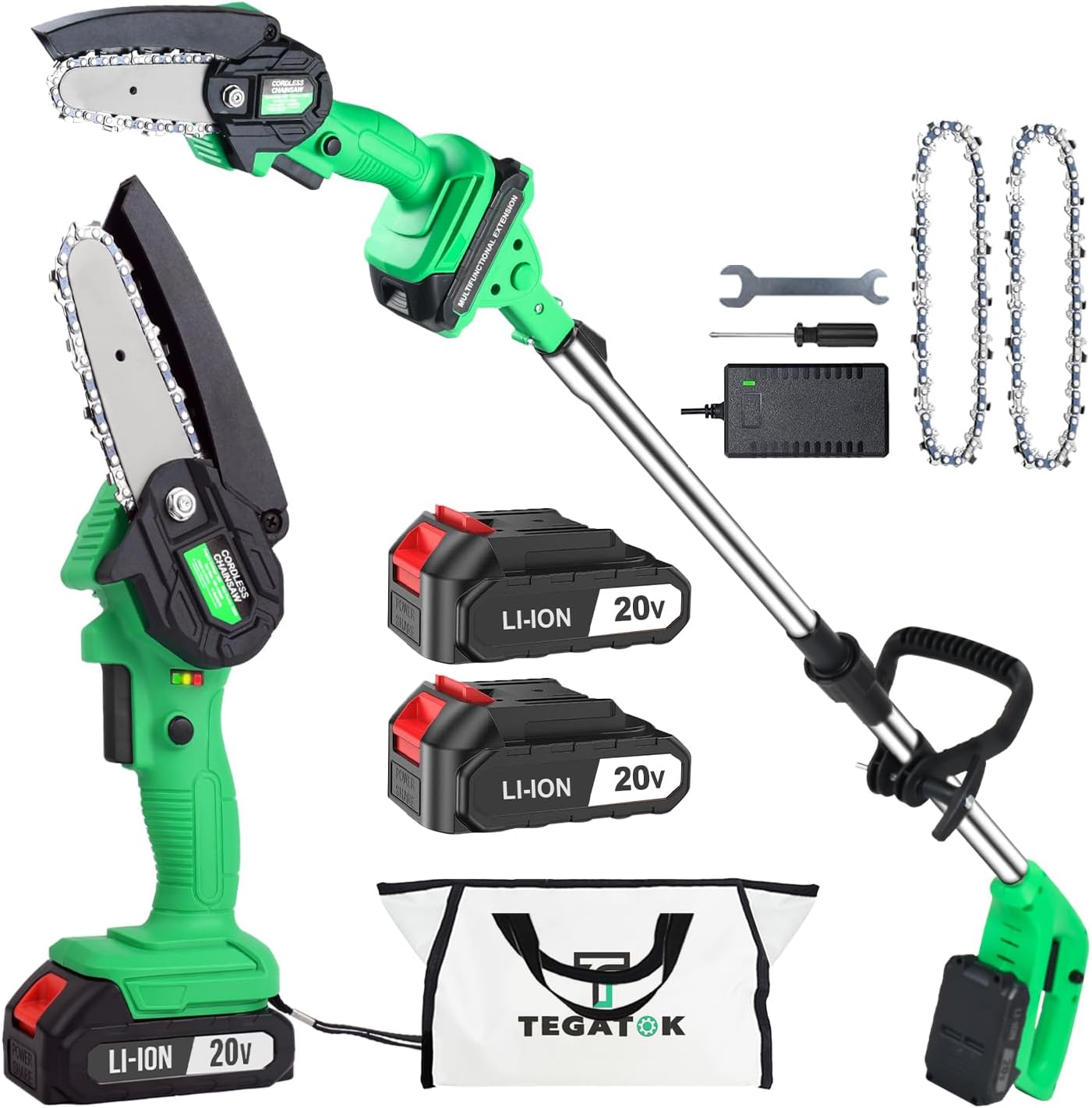 Amazon.com: 2-in-1 Mini Chainsaw Cordless Pole Saw, Cordless Mini ...