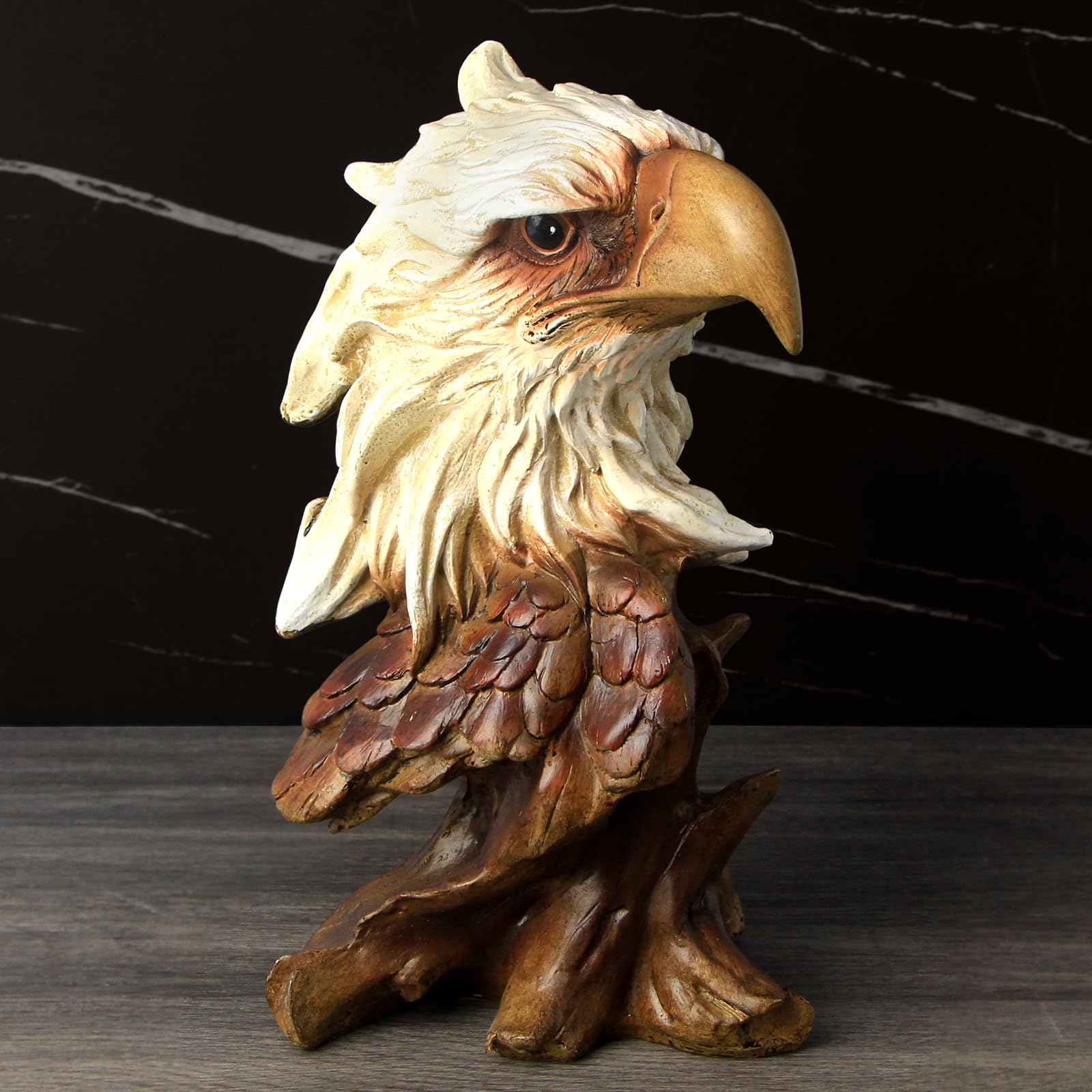 Amazon.com: Kilarero Bald Eagle Head Decor Animal Bust Sculpture ...
