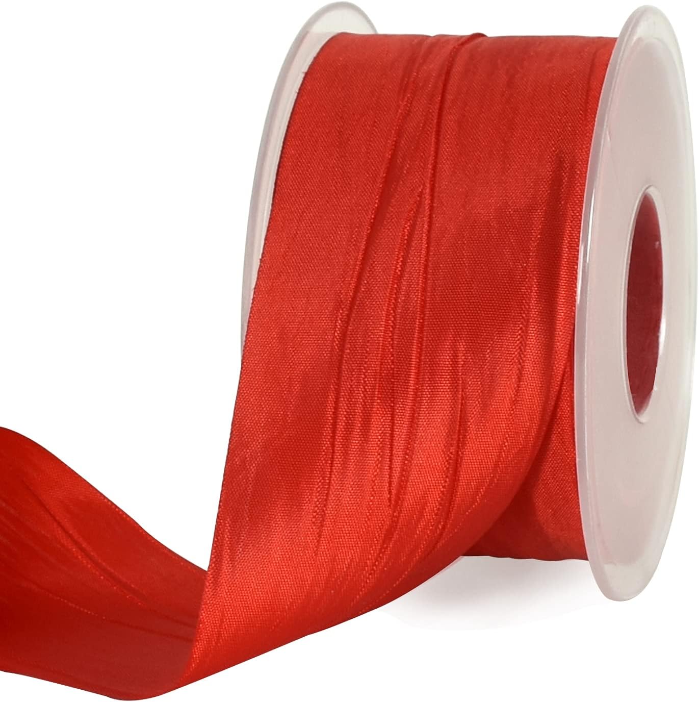 TONIFUL 2 Inch x 25 Yards Wide Red Crinkled Ribbon Silk-Like Wrinkled ...
