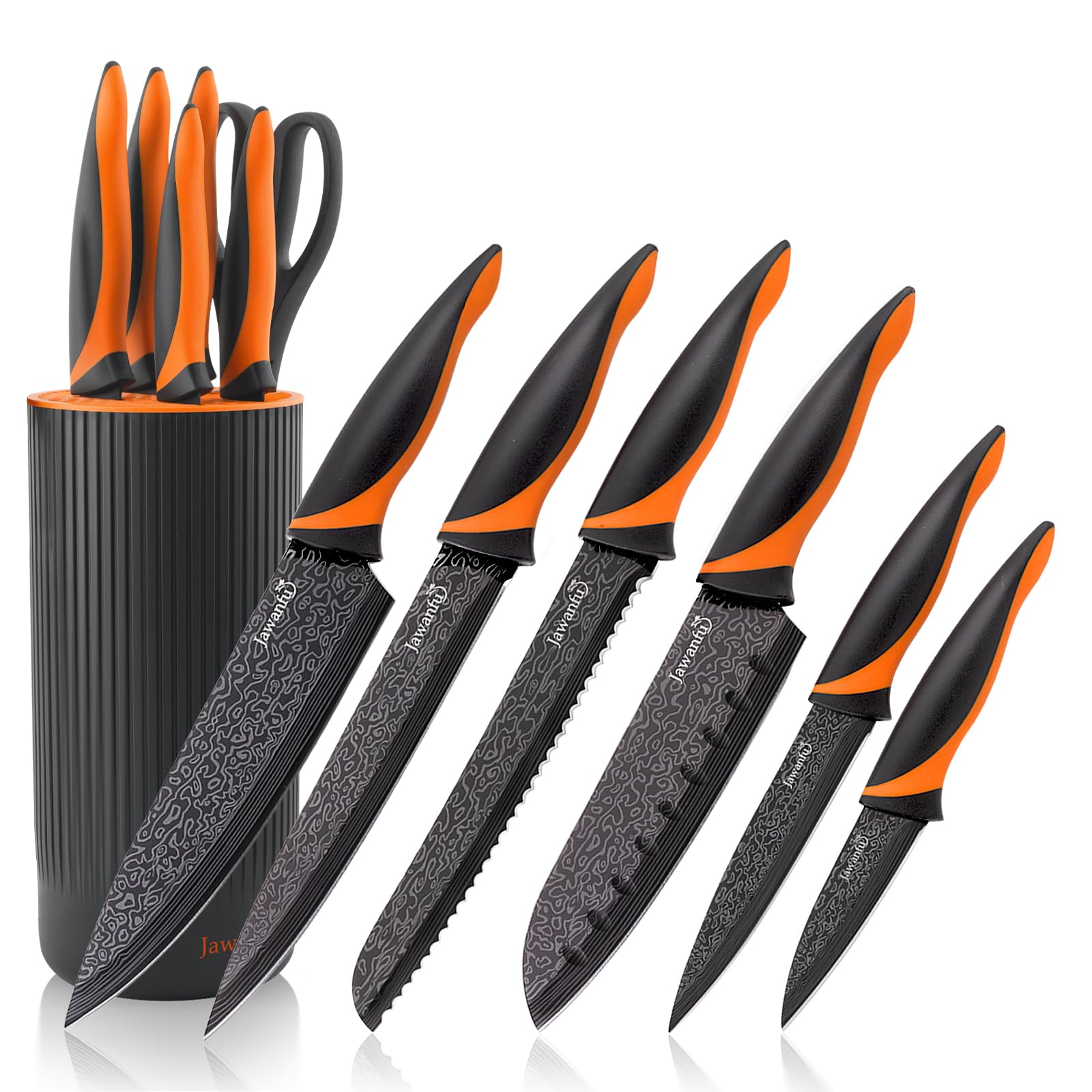 Amazon.com: Knife Set, 8 Pieces Colorful Kitchen Knife Set, Non-stick ...