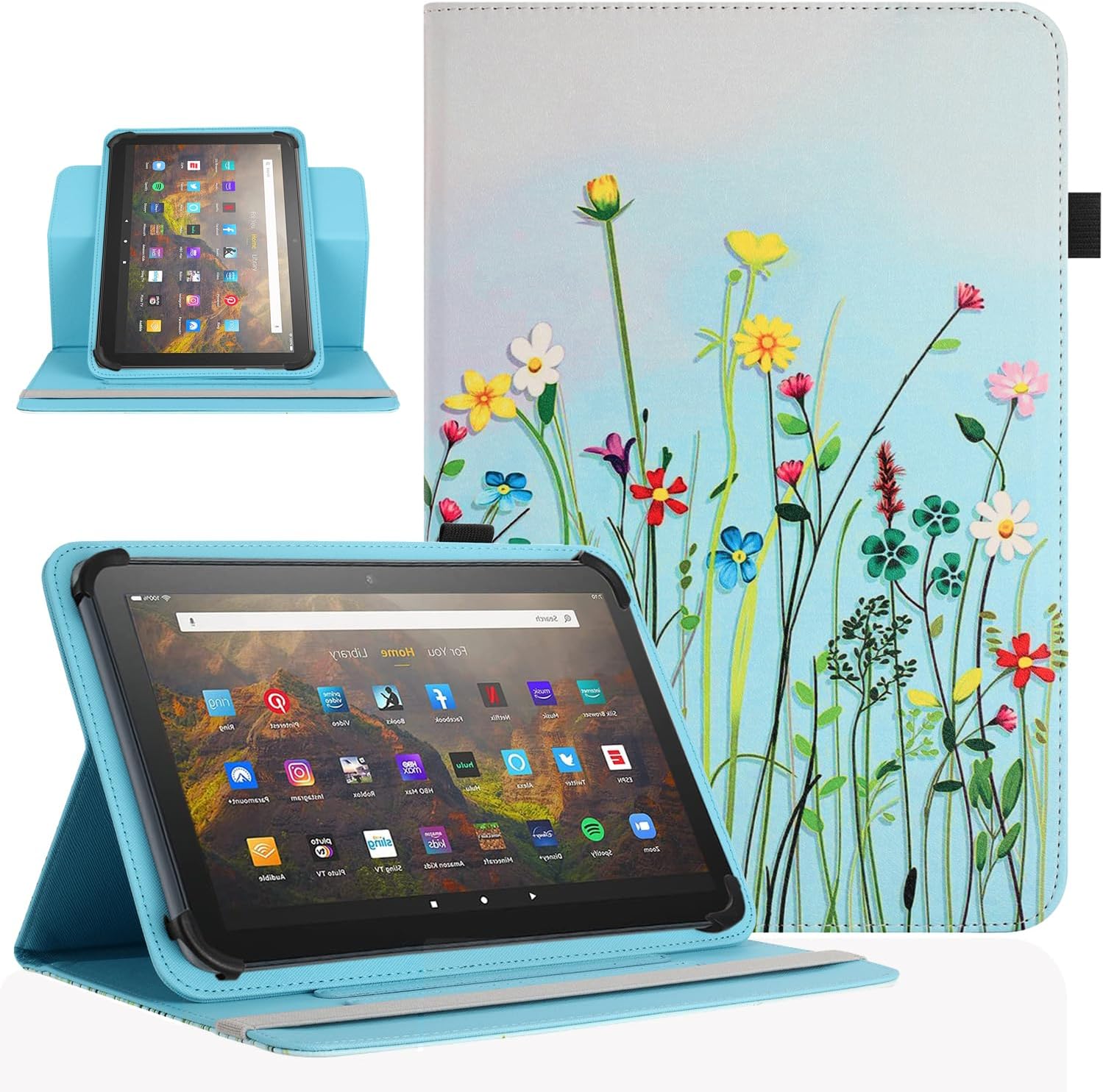 Amazon.com: Universal Rotating Tablet Case for 7 8 Inch Android Tablet ...