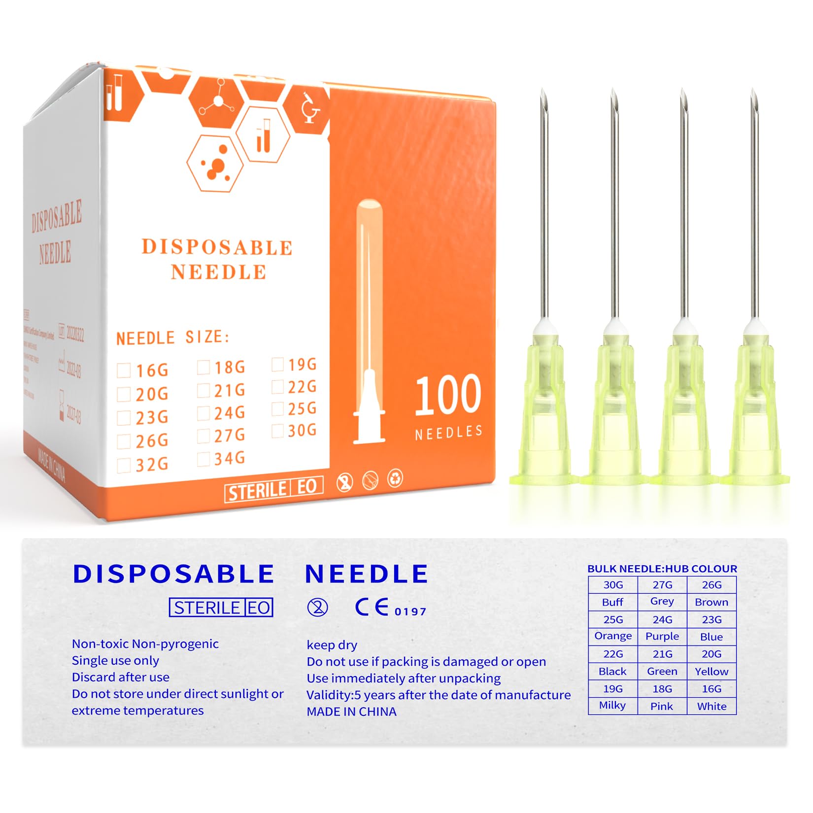 Snapklik.com : 20 Gauge 1 Inch Needle Luer Lock Dispensing Accessories