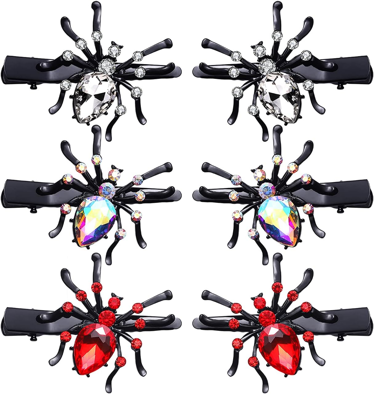 Amazon.com : Halloween Spider Hair Clips Sparkle Crystal Spider ...