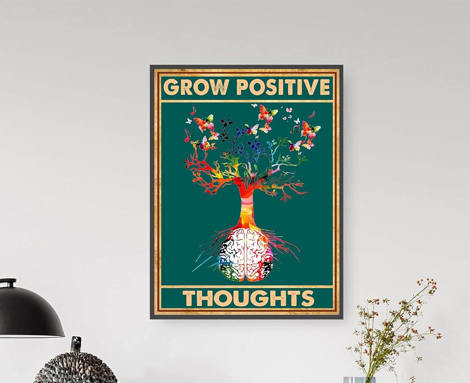 Amazon.com: Retro Metal Tin Sign 12 X 16 Inches Brain Grow Positive ...