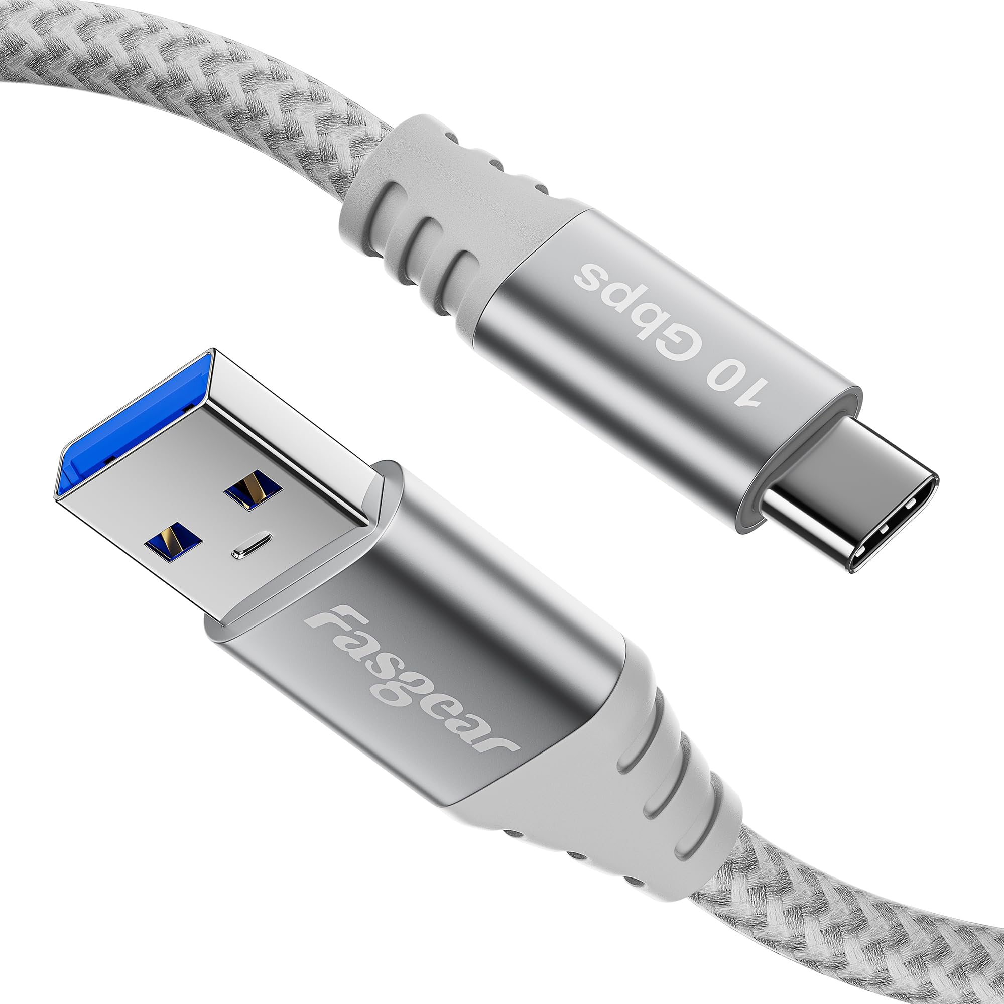 Fasgear USB C Cable 4.9ft - USB A to Type C 3.2 Gen 2 Cord Braided ...