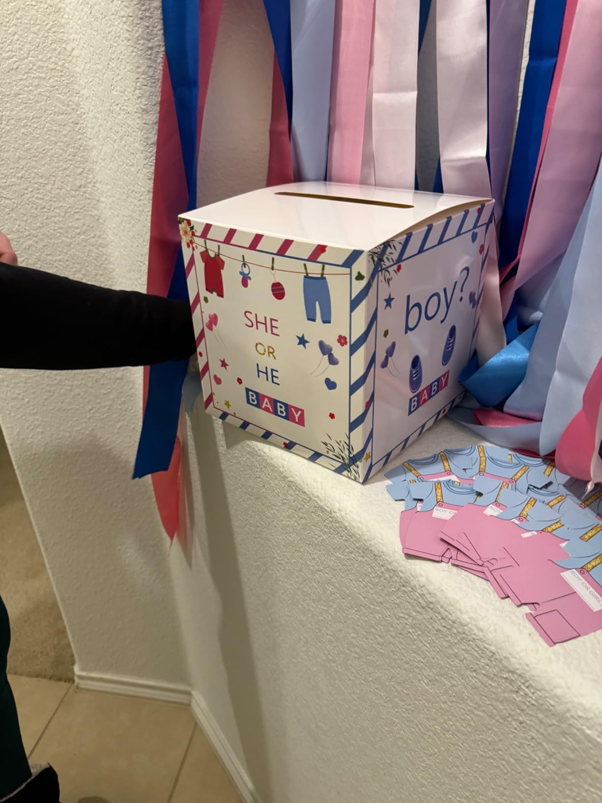 Amazon.com: WNINK Baby Gender Reveal Game, Voting Box Scratch Games ...