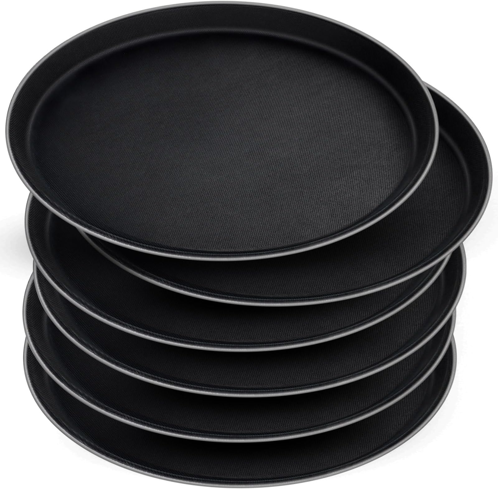 Amazon.com: 6 Pcs Round Serving Trays Restaurant Non Slip Surface ...