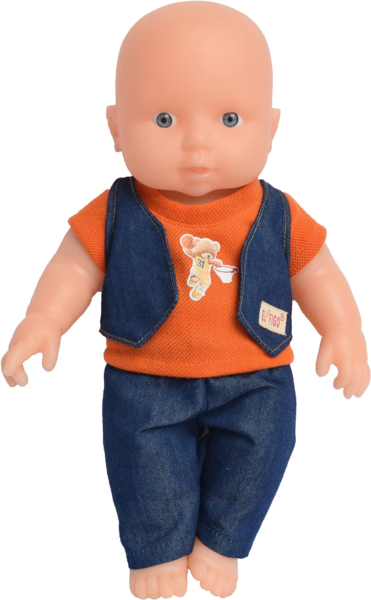 EL FIGO Cute Little Boy in Teddy Printed Dress Doll for Kids (Rotatable ...