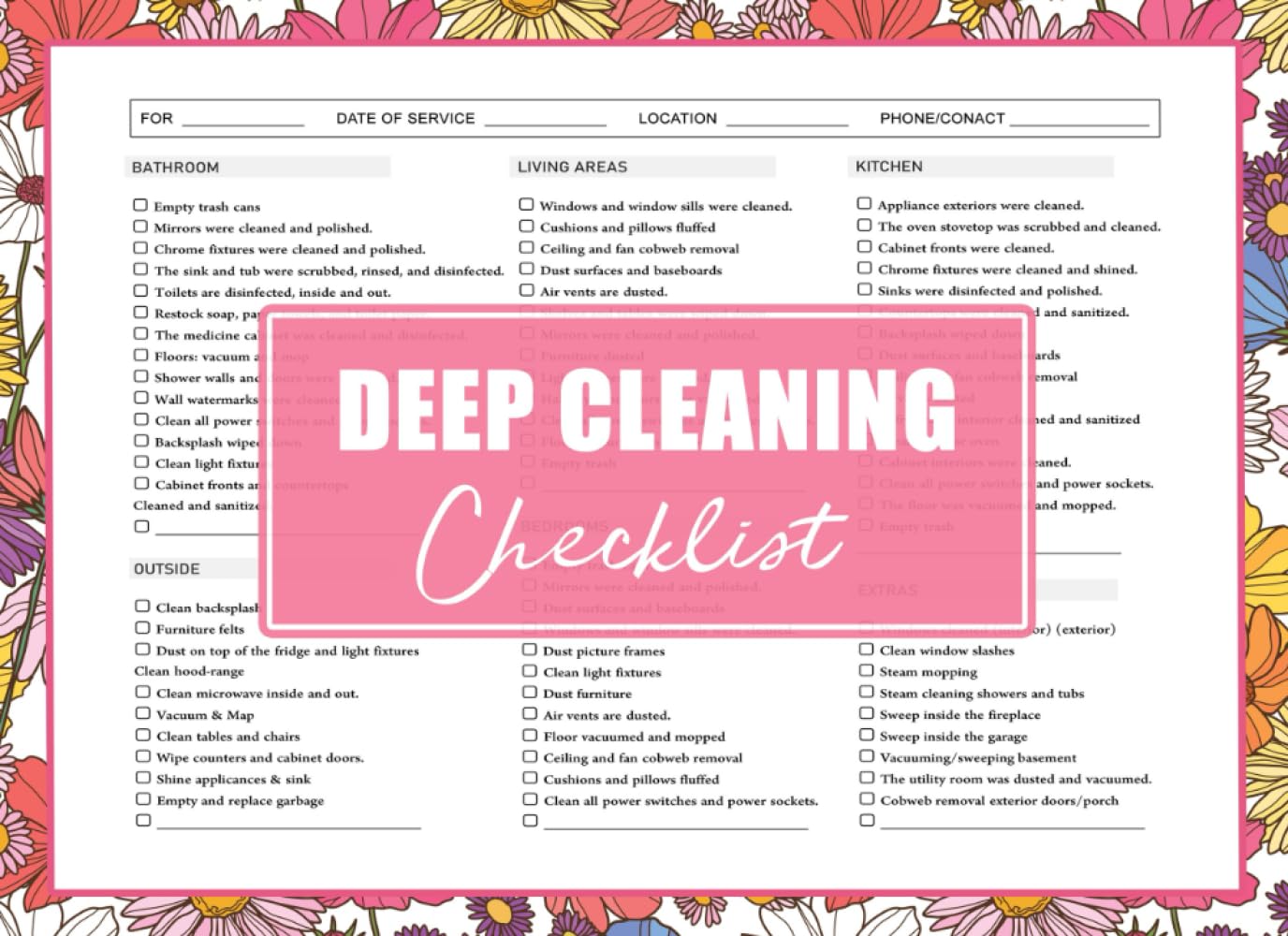 Deep Cleaning Checklist: Daily, Weekly, and Monthly Checklists for a Deeply Clean Home ...