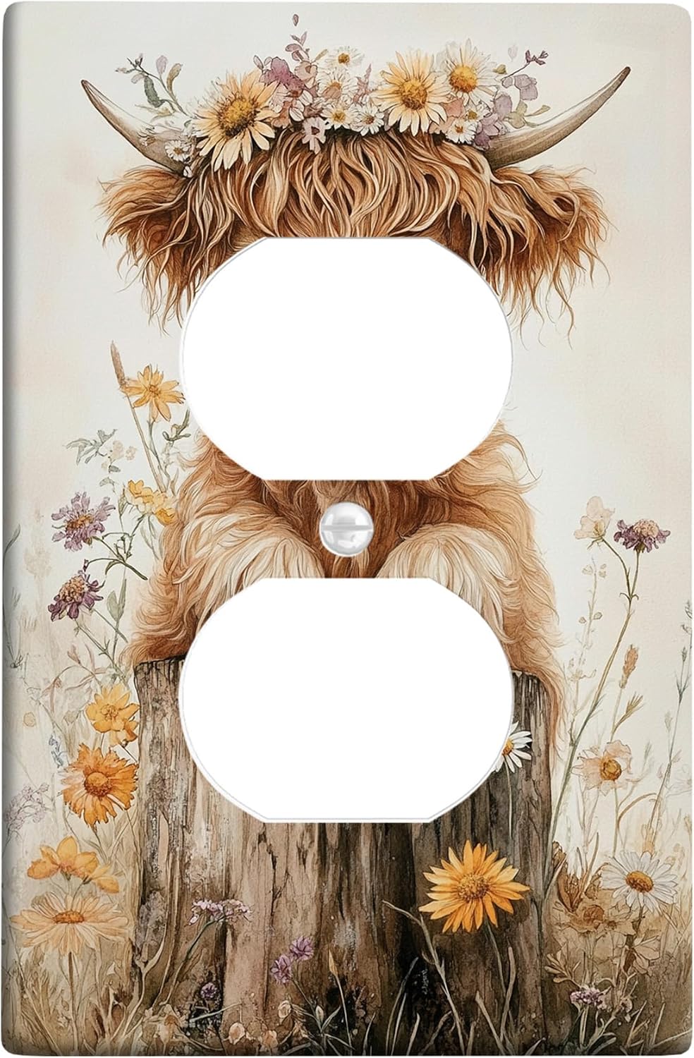 Rustic Highland Cow Light Switch Cover Plate/Outlet Covers, Cream ...