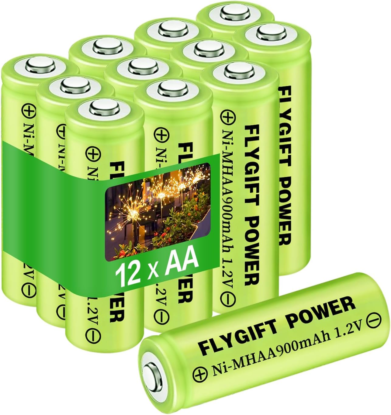 Amazon.com: FlyGift AA Rechargeable Batteries Solar Battery for Garden ...