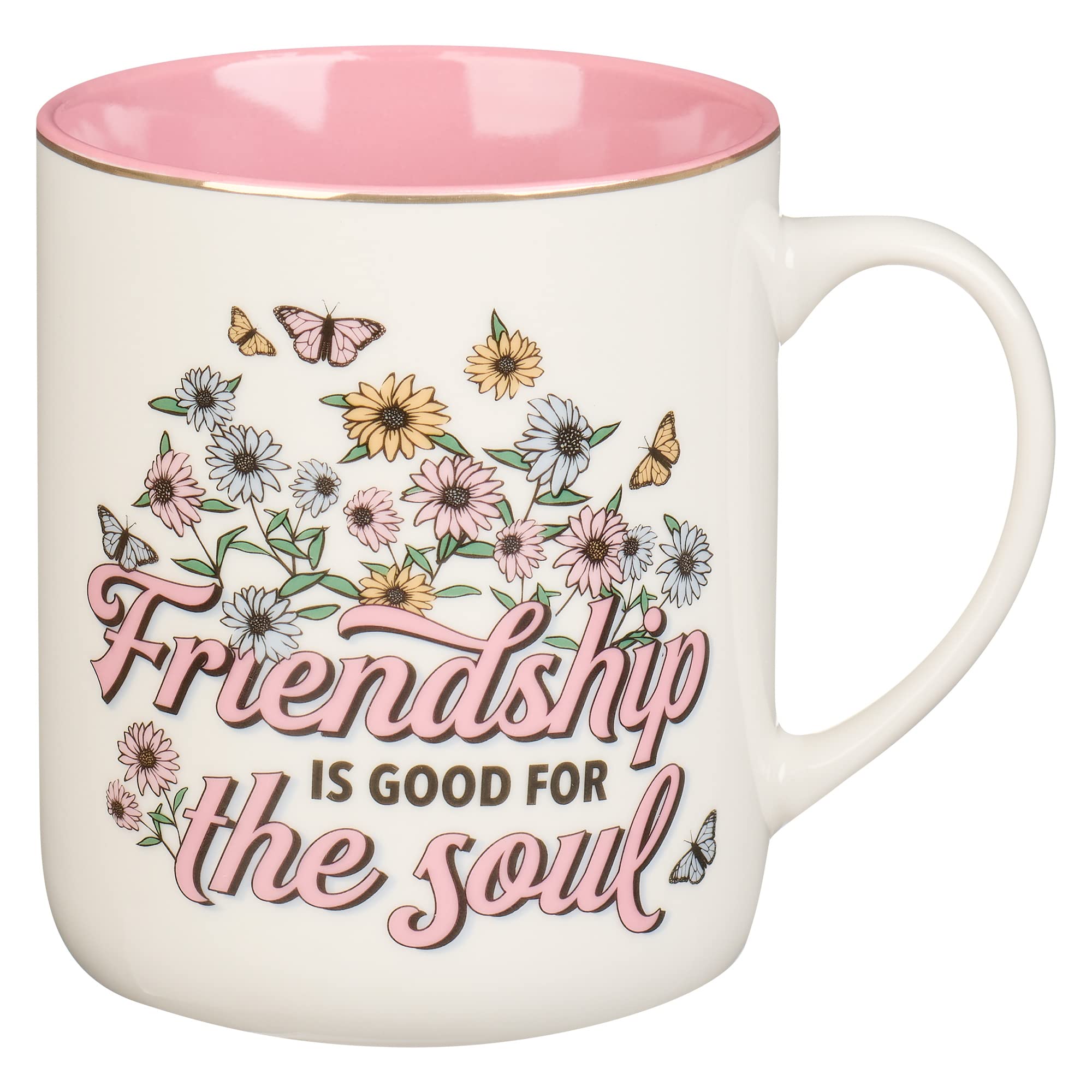Amazon.com: WITH LOVE Coffee Mug Friendship is Good For The Soul Pink ...