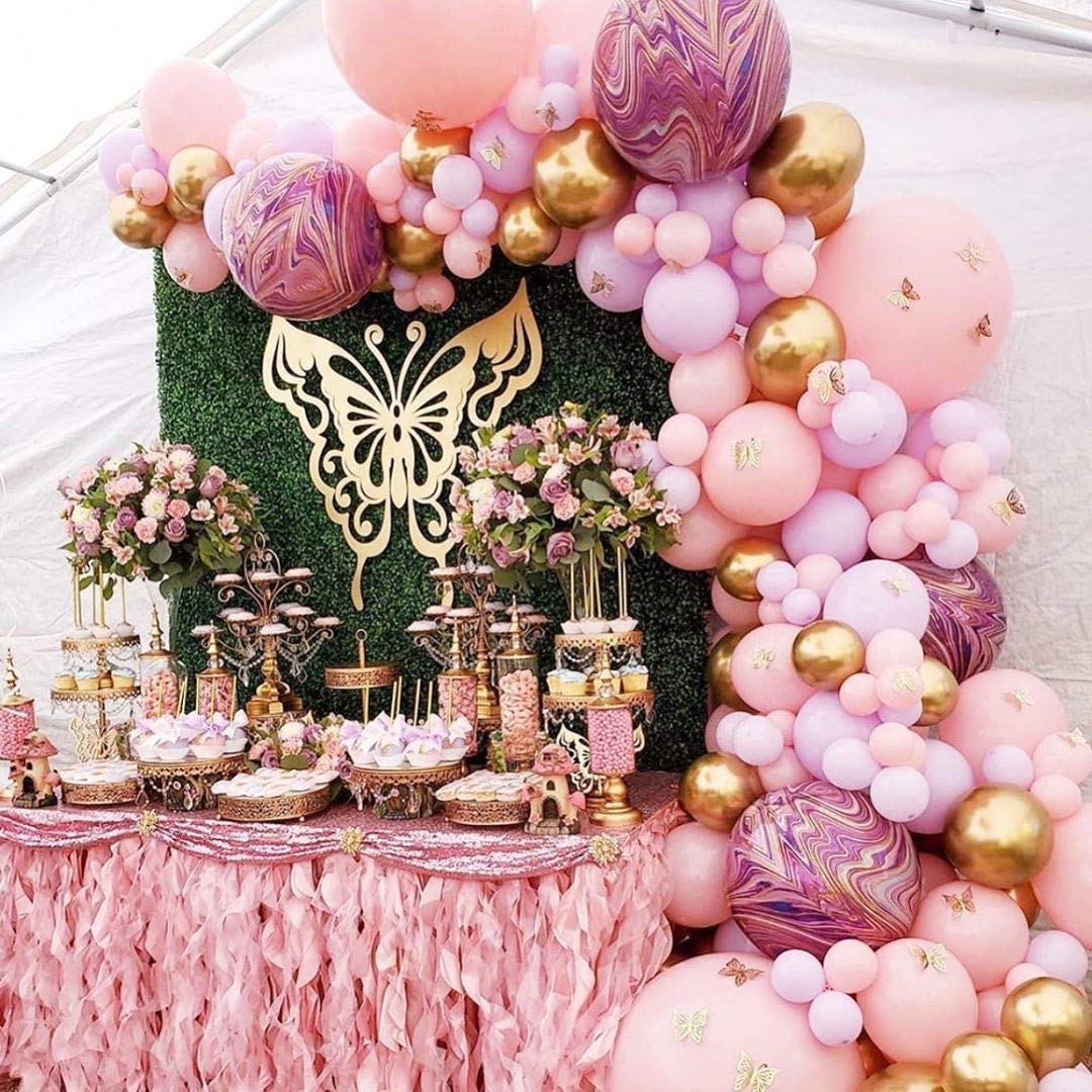 Buy 130pcs Purple Pink Gold Butterfly Fairy Balloon Baby Shower buy-130pcs-purple-pink-gold-butterfly-fairy-balloon-baby-shower